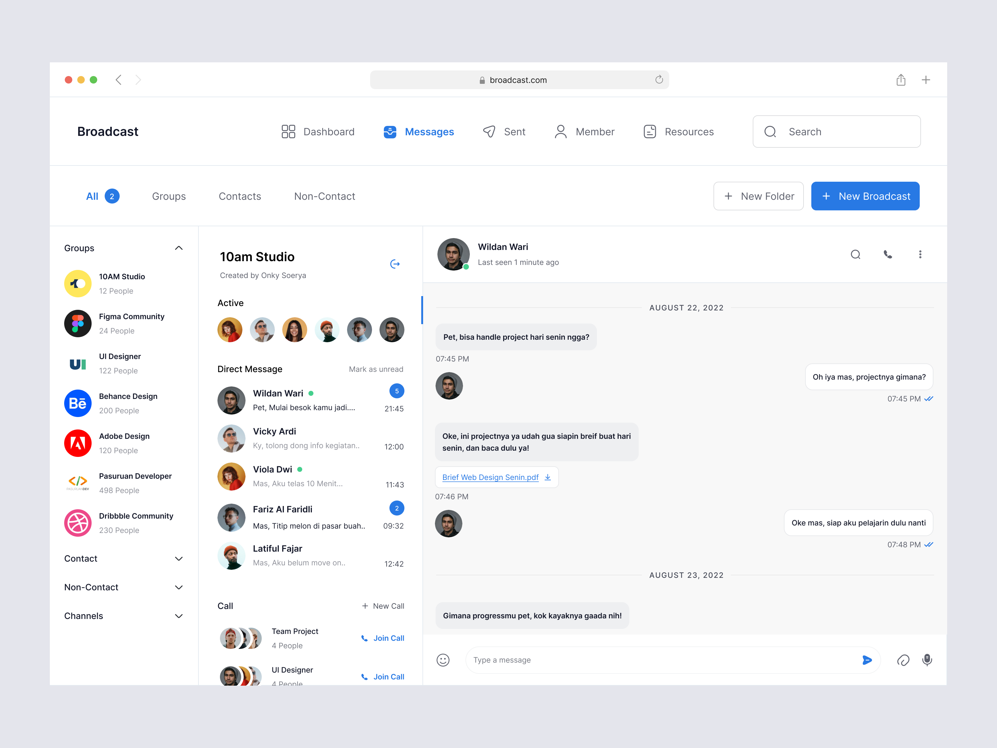 Broadcast - Dashboard SMS Marketing by Onky on Dribbble