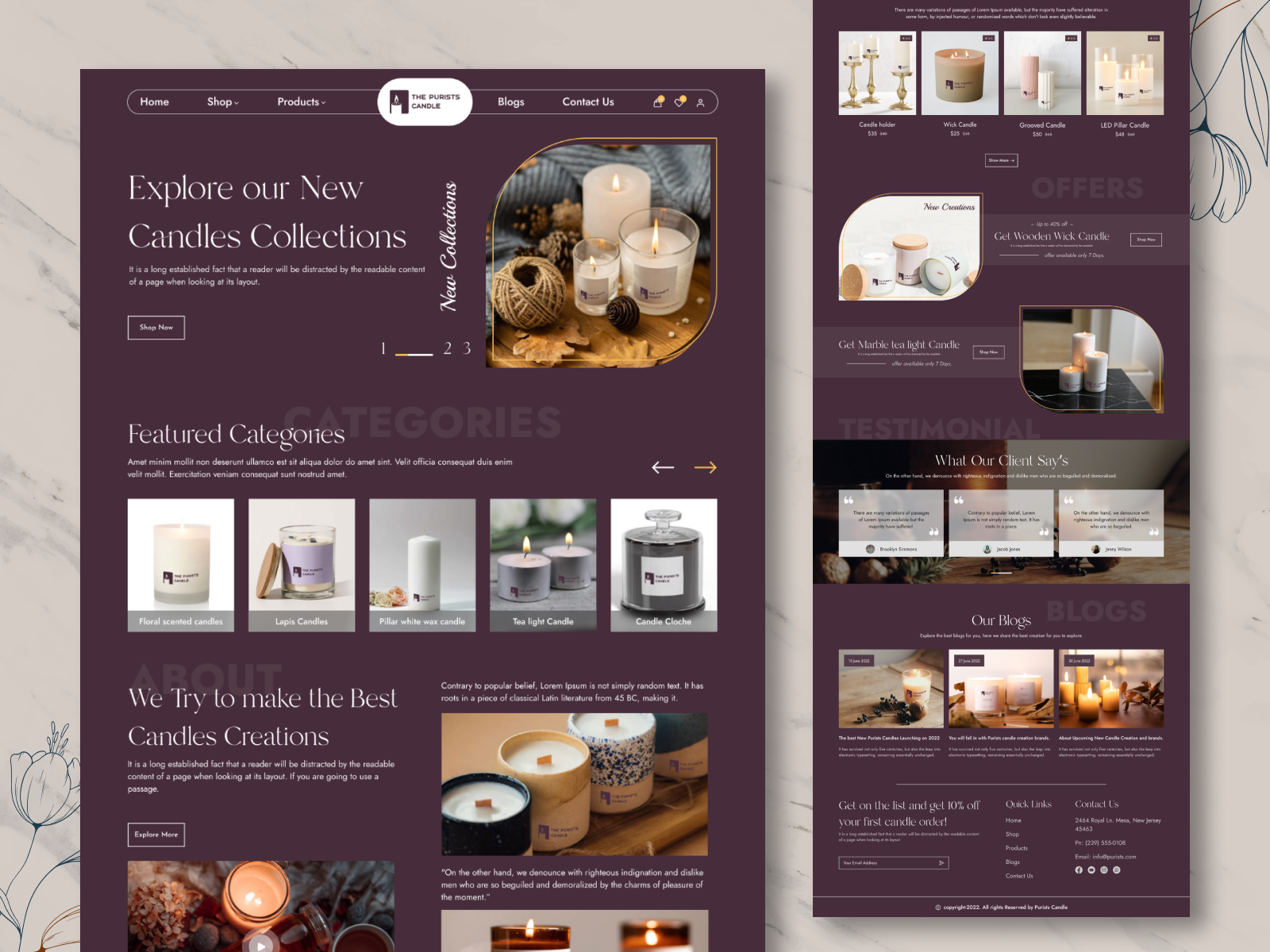 Candle Products Web by Codeflash Infotech on Dribbble