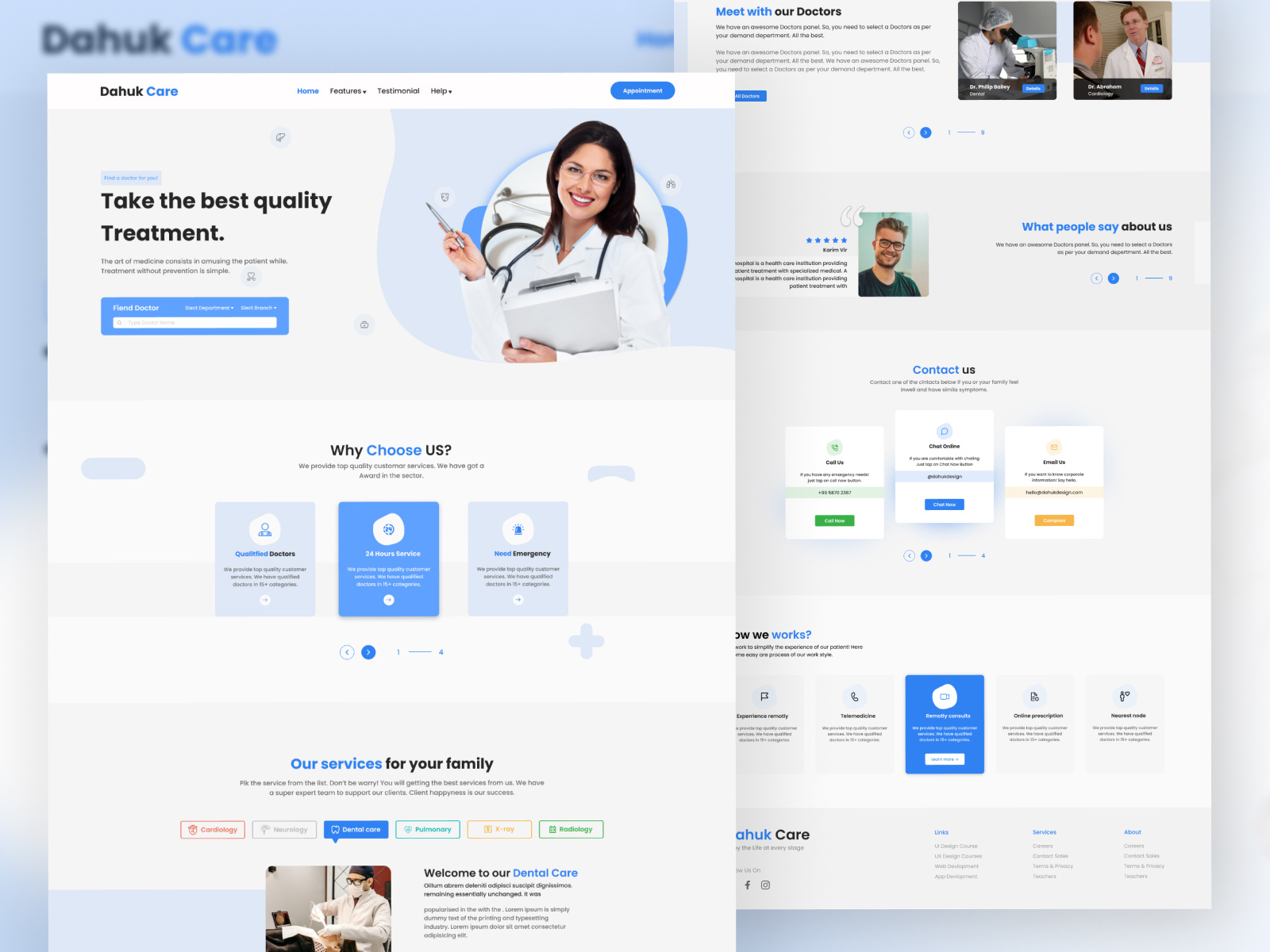 Medical web design, Clinic Website Design by Maksudur Rahman on Dribbble