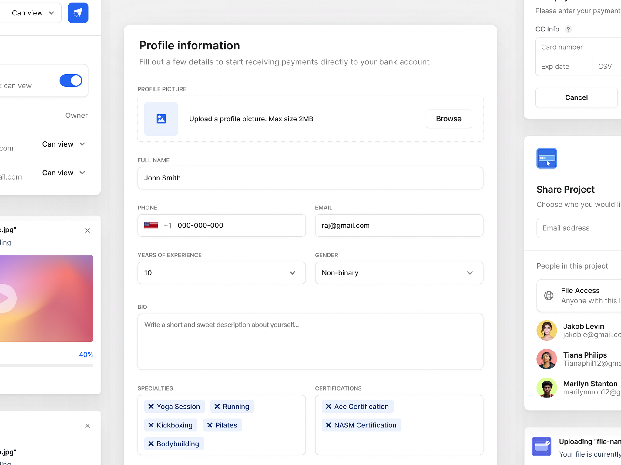 Profile Component by Monty Hayton on Dribbble