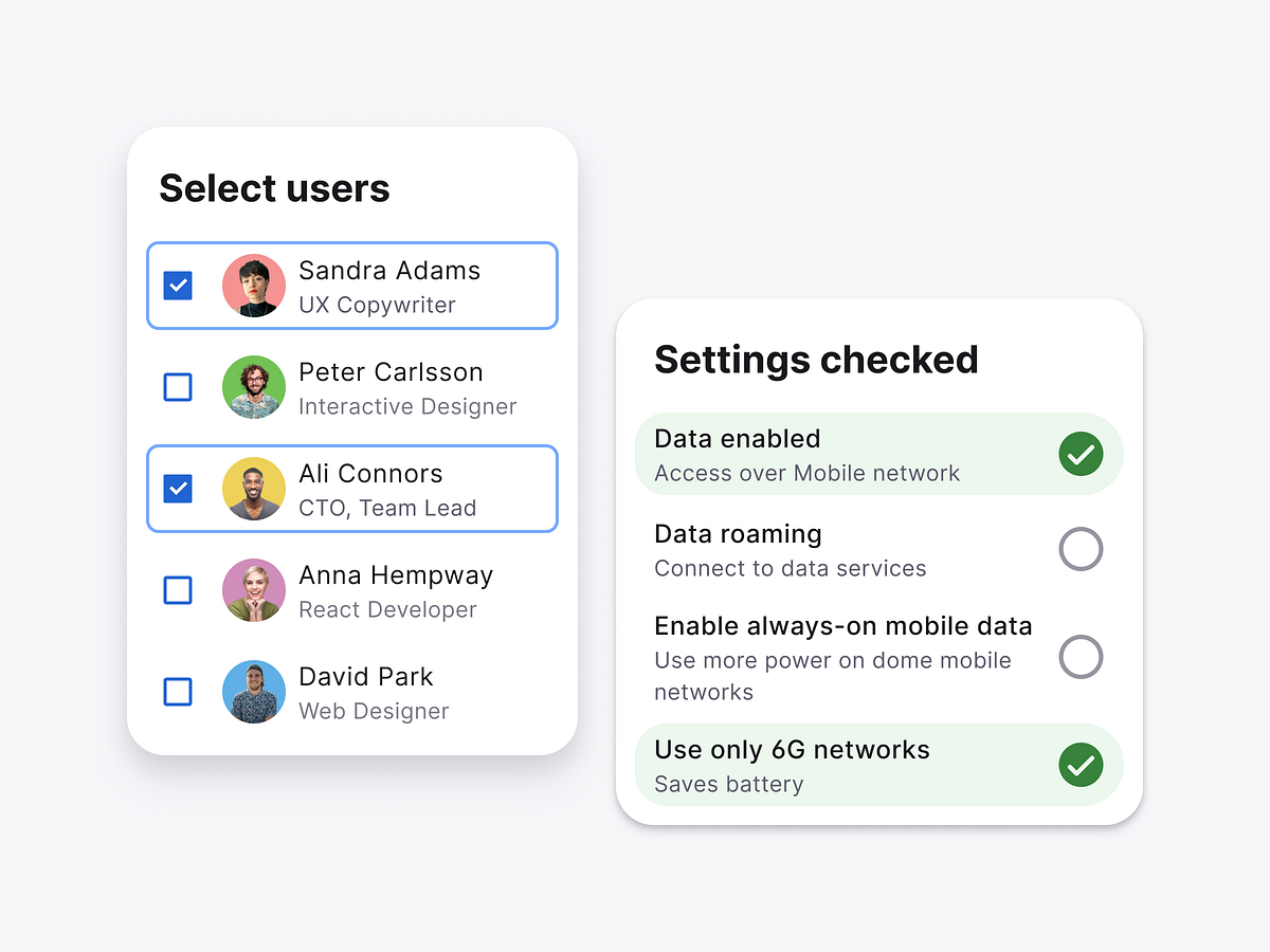 Browse thousands of Checkbox List images for design inspiration | Dribbble