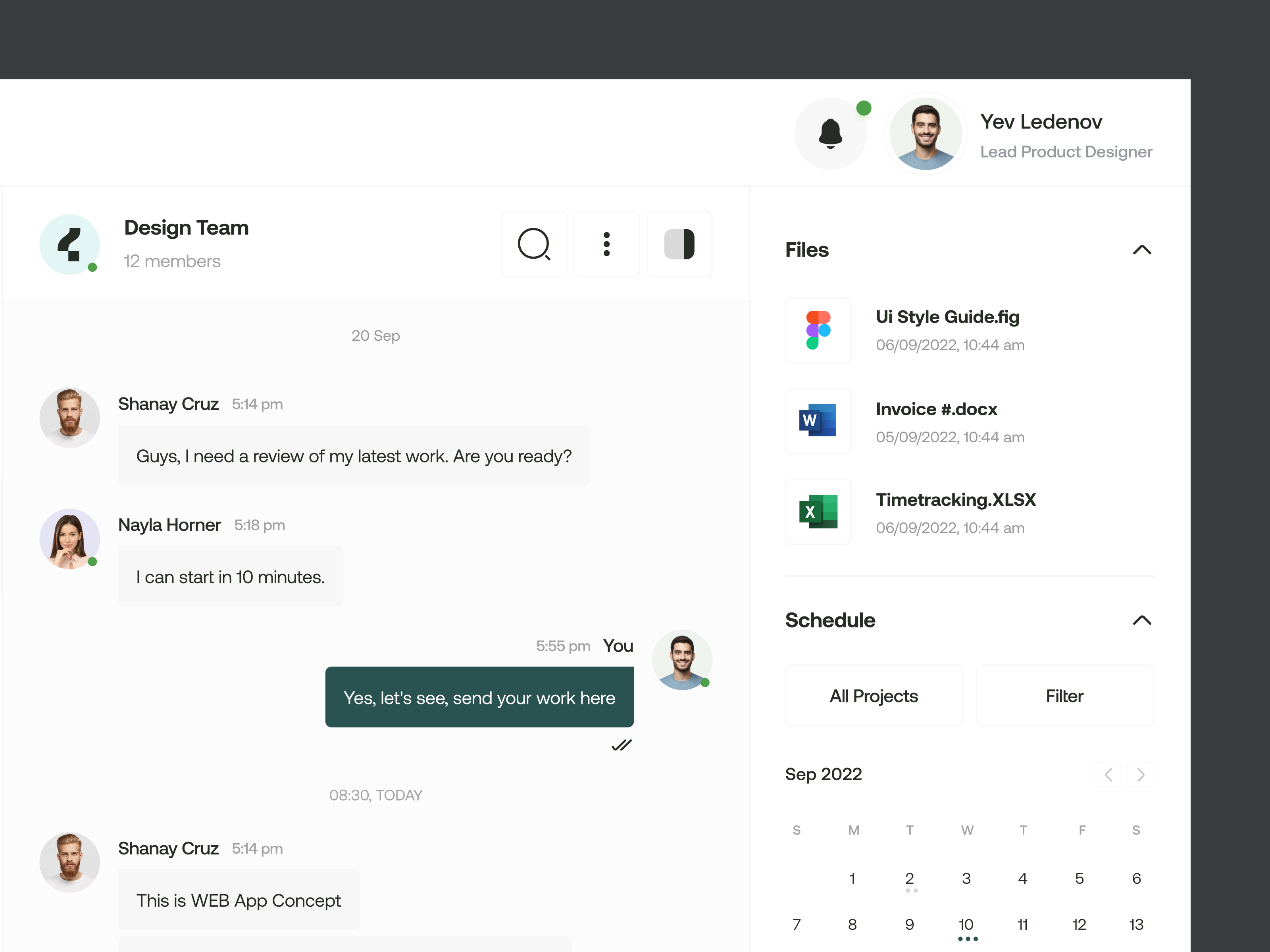 Message Center by Yev Ledenov on Dribbble