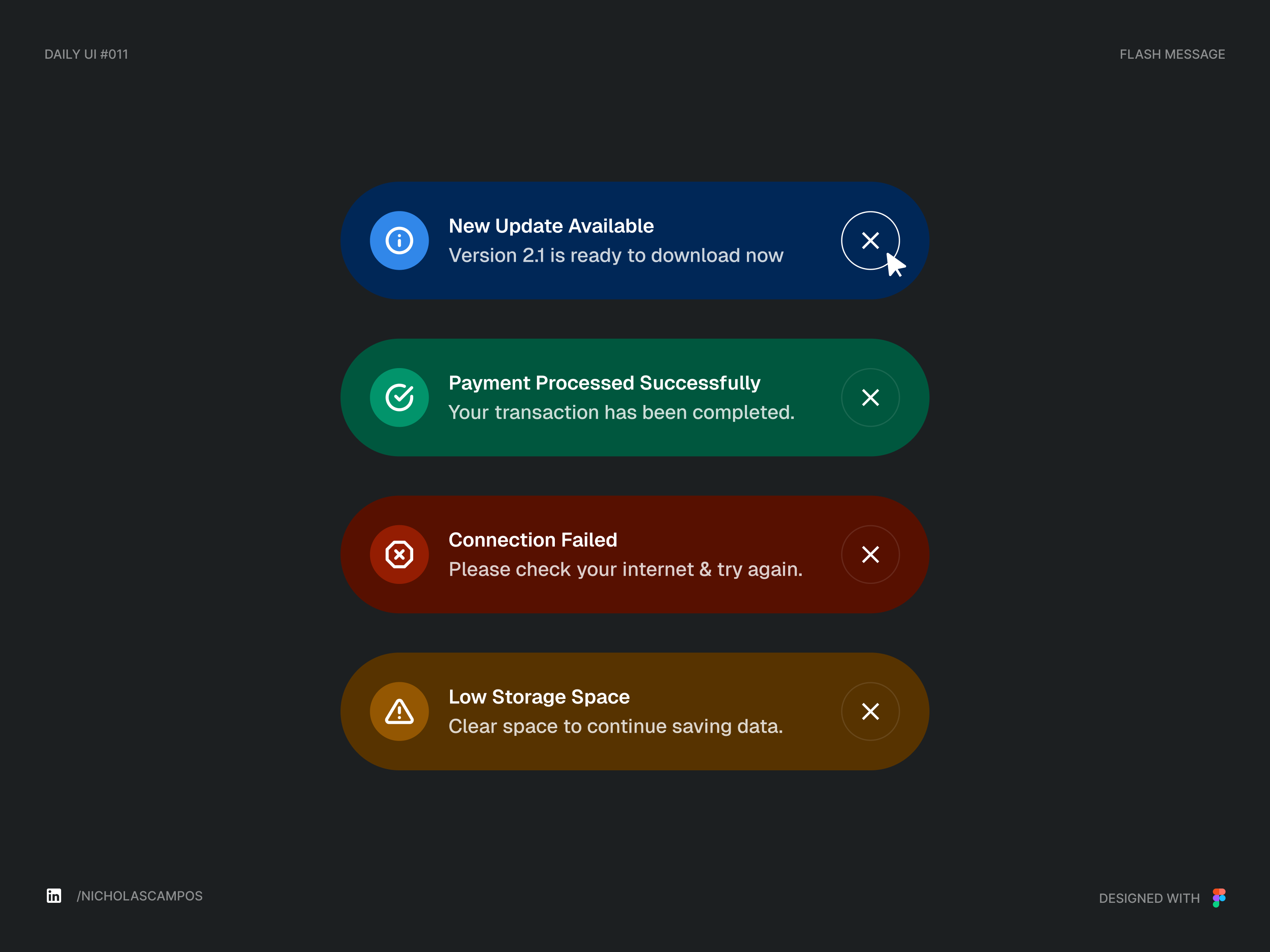 Browse thousands of Daily UI Flash Message images for design inspiration | Dribbble