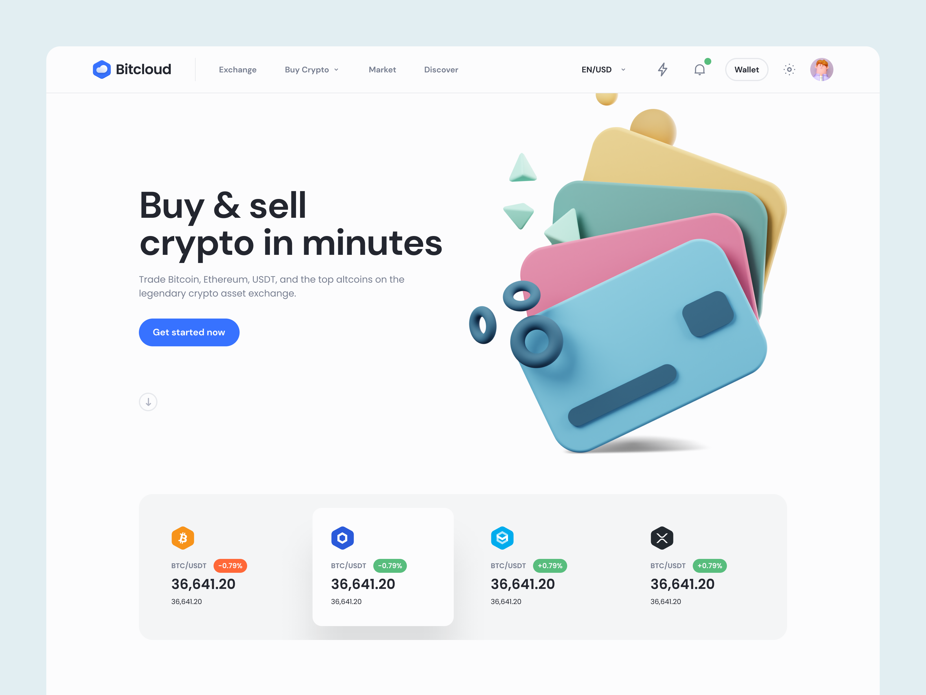BitCloud - Crypto Exchange UI Kit by Tran Mau Tri Tam for UI8 on Dribbble