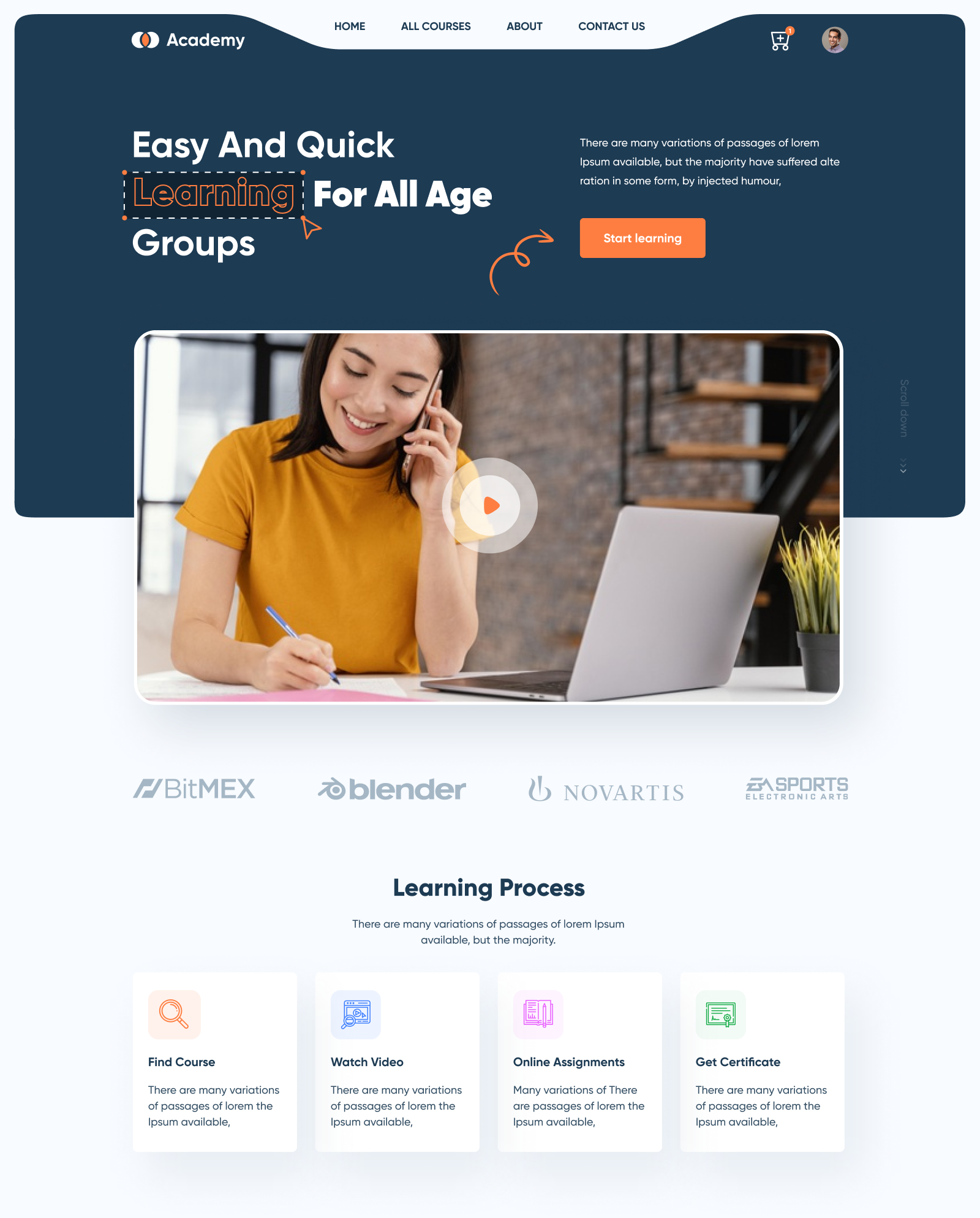 Educational Web Design by Somon Ahmed for LOL Studio on Dribbble