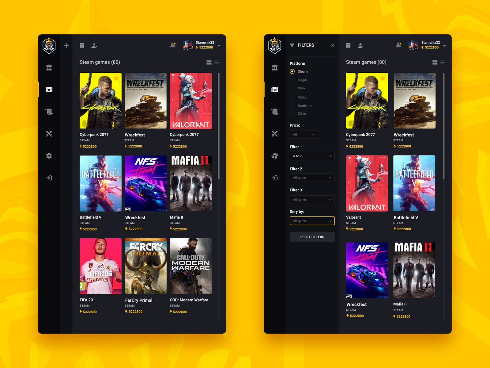 Gaming Dashboard Design by Danijel Stamenic on Dribbble
