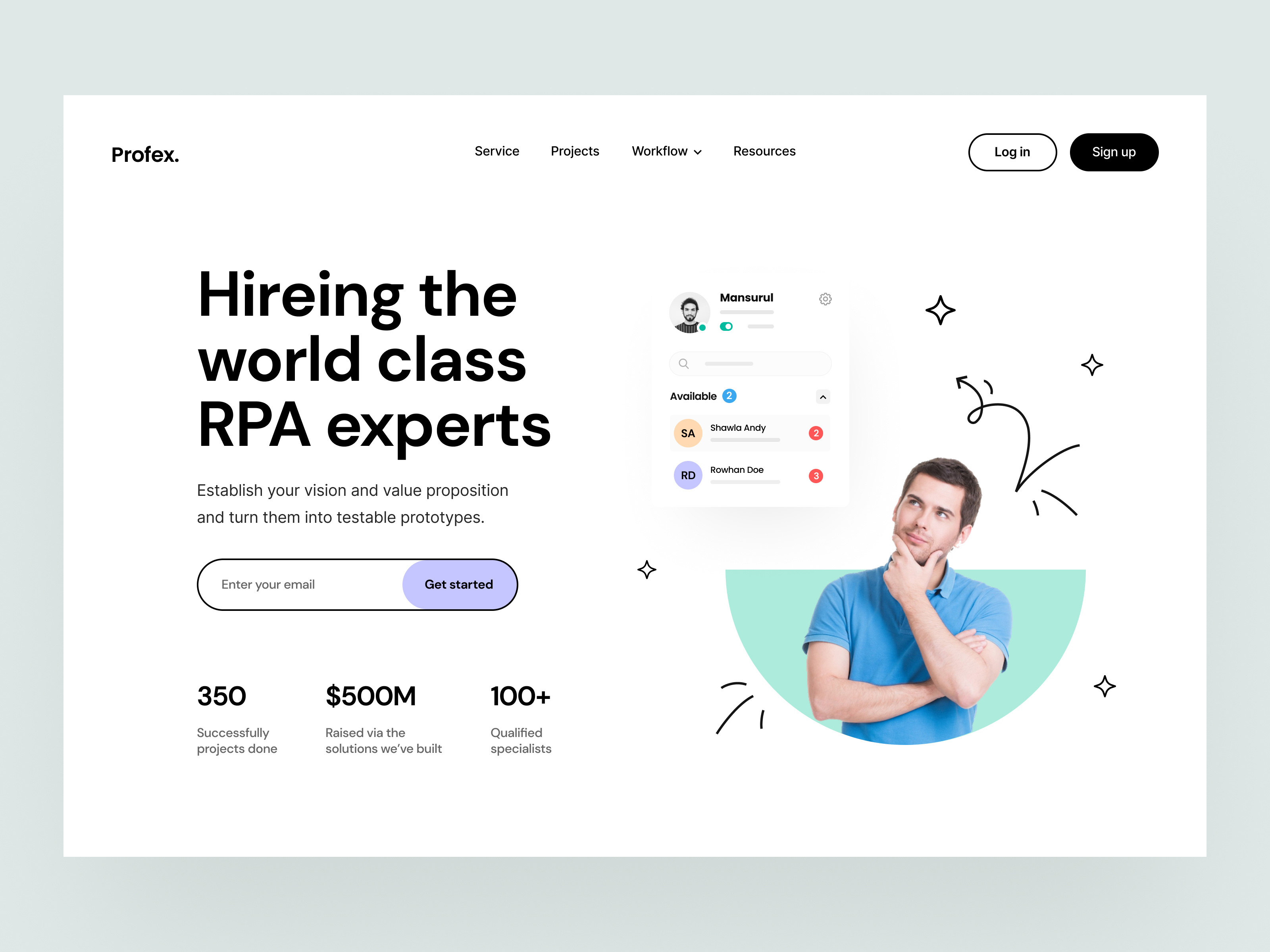 Profex Business-Consultant Header by UIHUT - UI UX Design Agency on ...