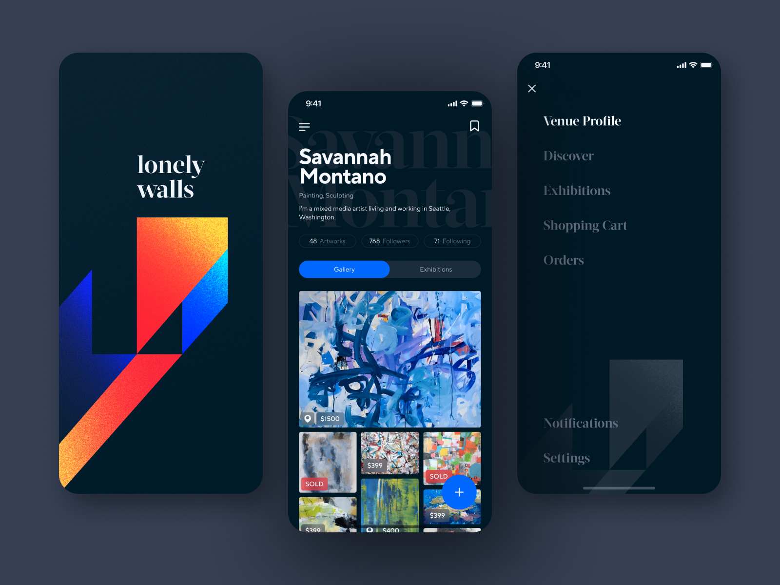 Lonely Walls App by Shakuro on Dribbble