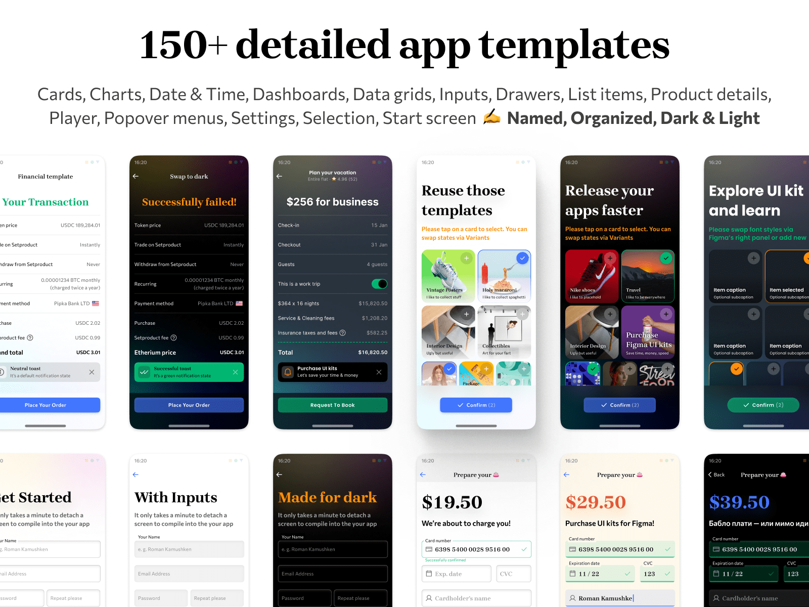 Figma iOS Android UI kit. Mobile design system & code templates by ...