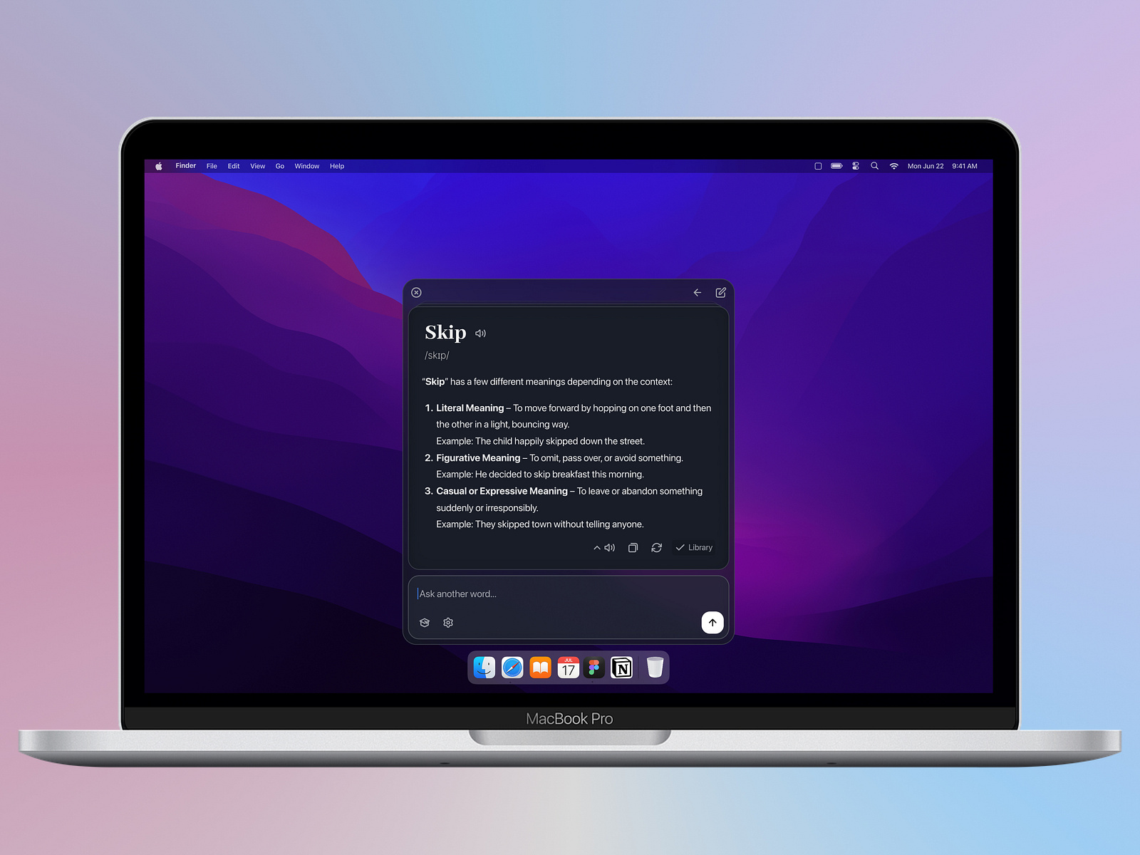 Macbook Dictionary Widget by Amin Sohrabi on Dribbble