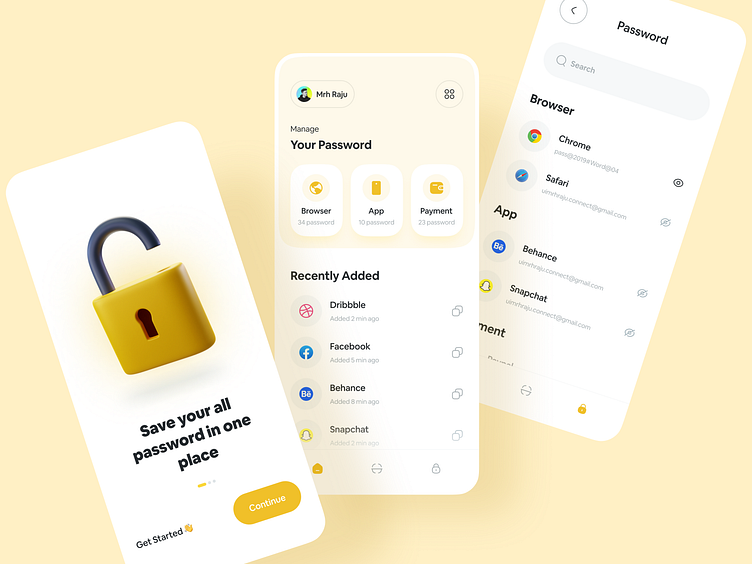 Password Manager App Ui By Raju Husen On Dribbble