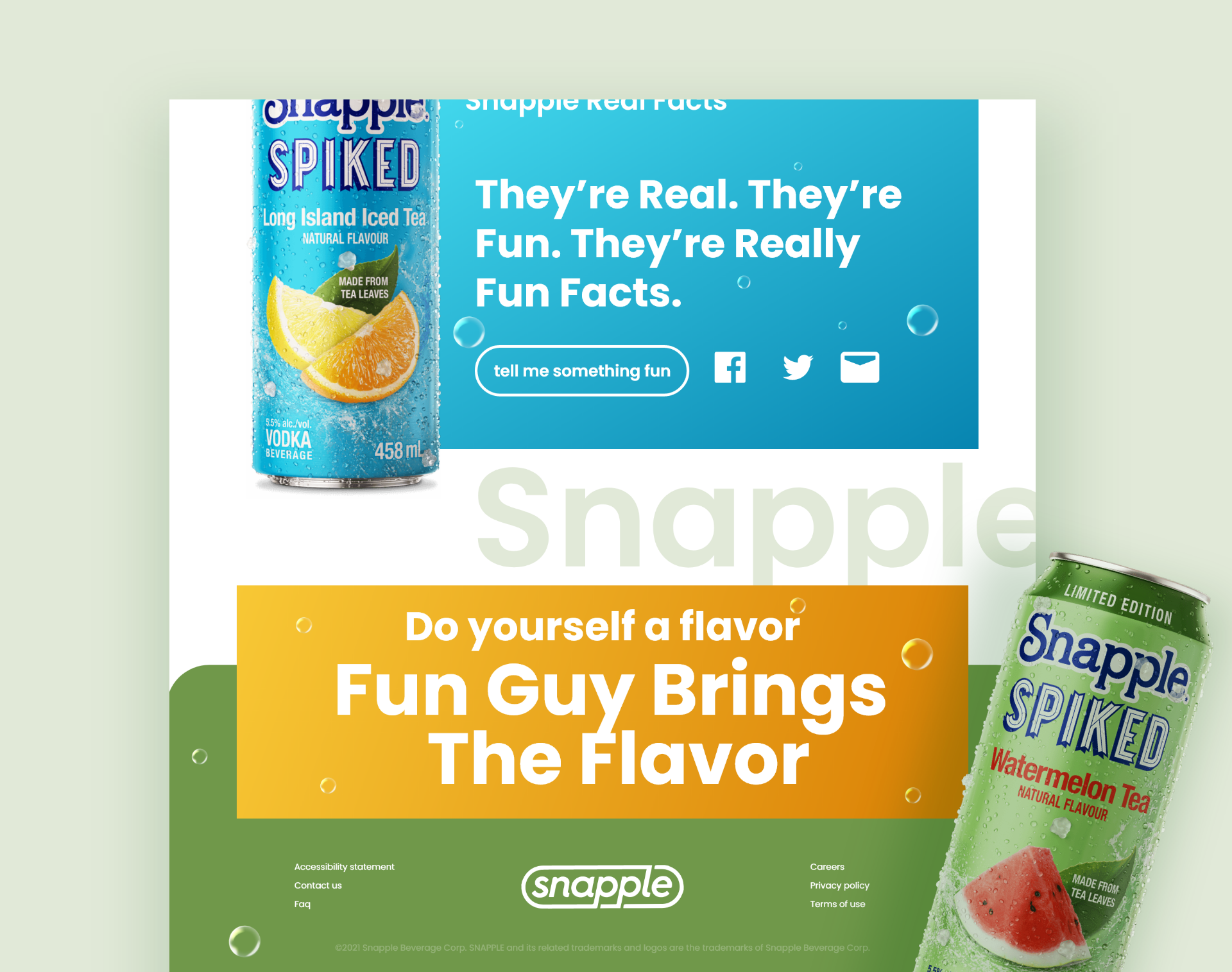 Snapple landing page redesign by Sourav Aich on Dribbble