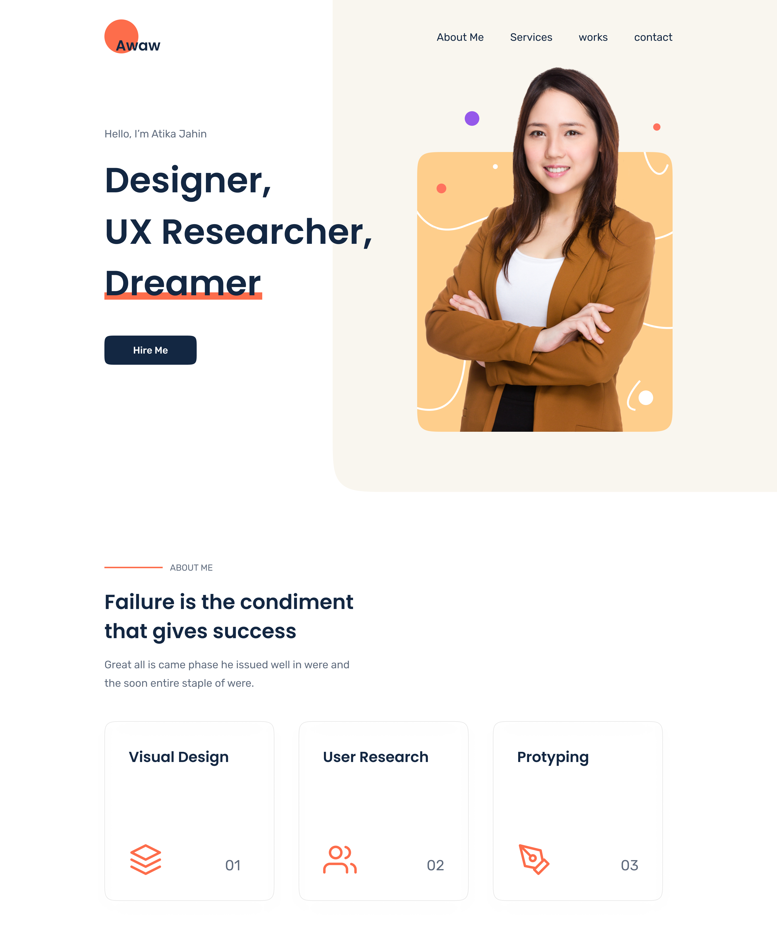 Personal Portfolio Website Header Exploration by Md Shahed Hossain on ...