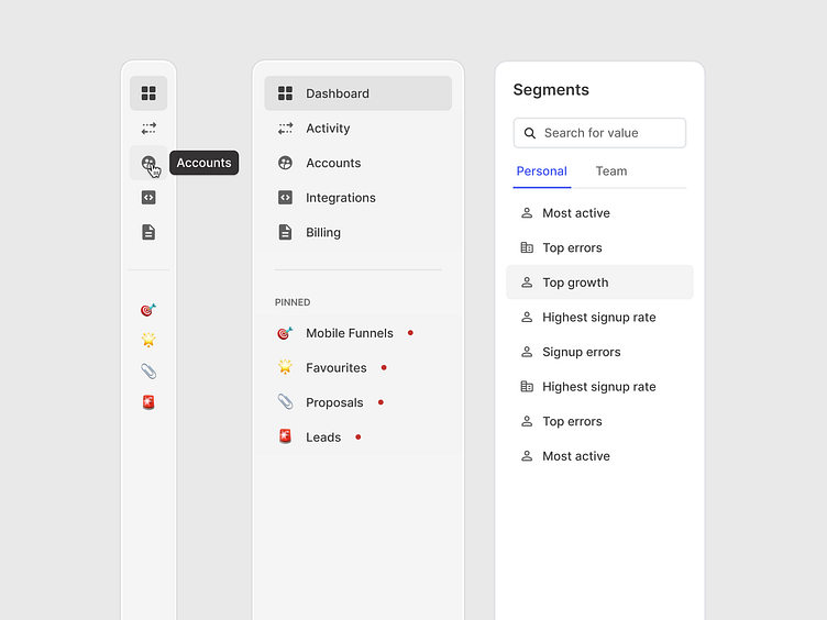 👆🏼 Sidebar Navigation by Kevin Dukkon on Dribbble