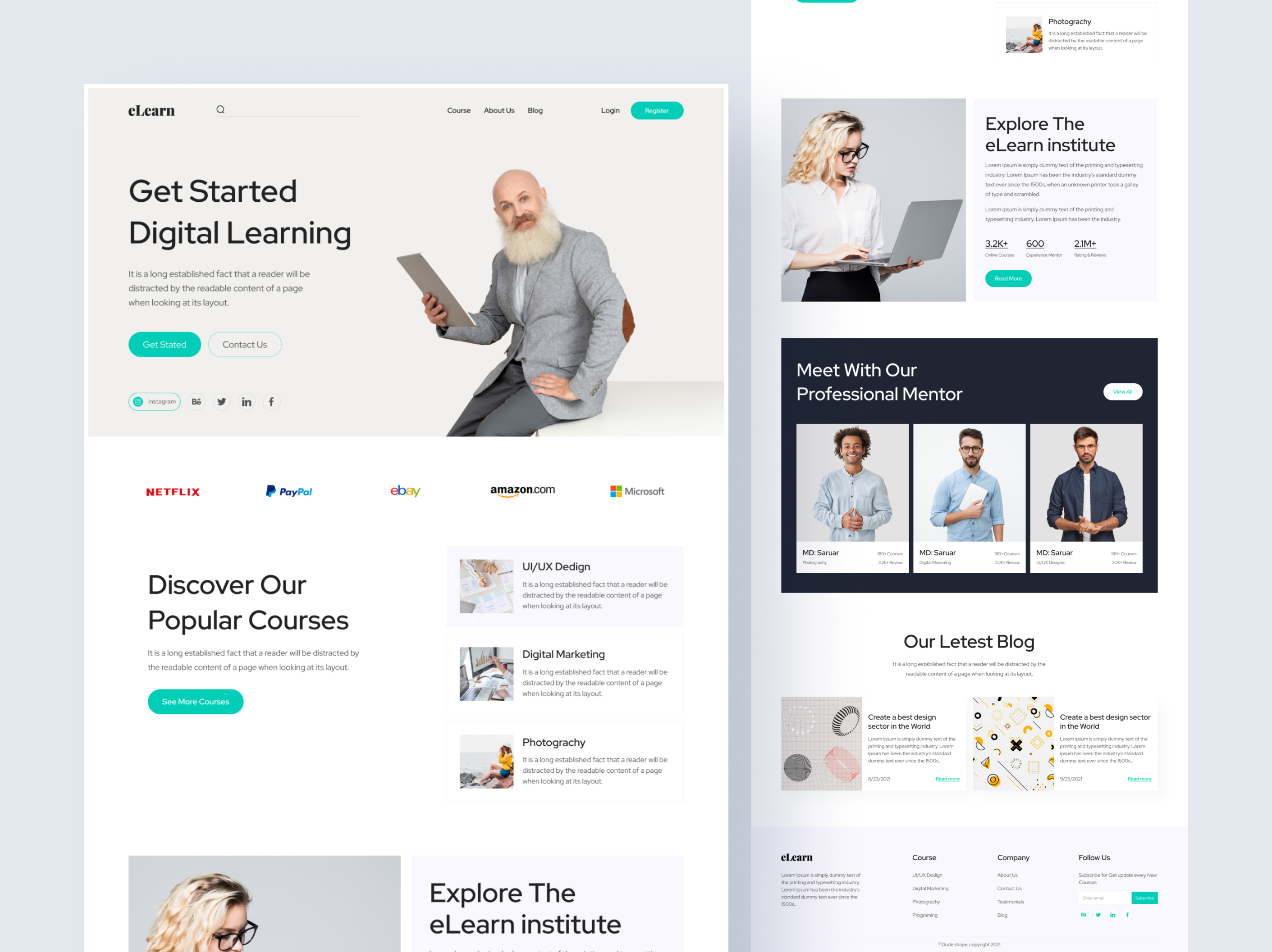 eLearning landing page design by Oyasim Ahmed for Zain's Studio on Dribbble