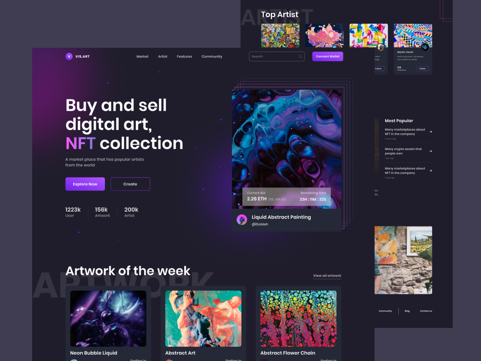 Vis.Art - NFT Marketplace Landing Page by Bagas Prayogo for Morva Labs on Dribbble