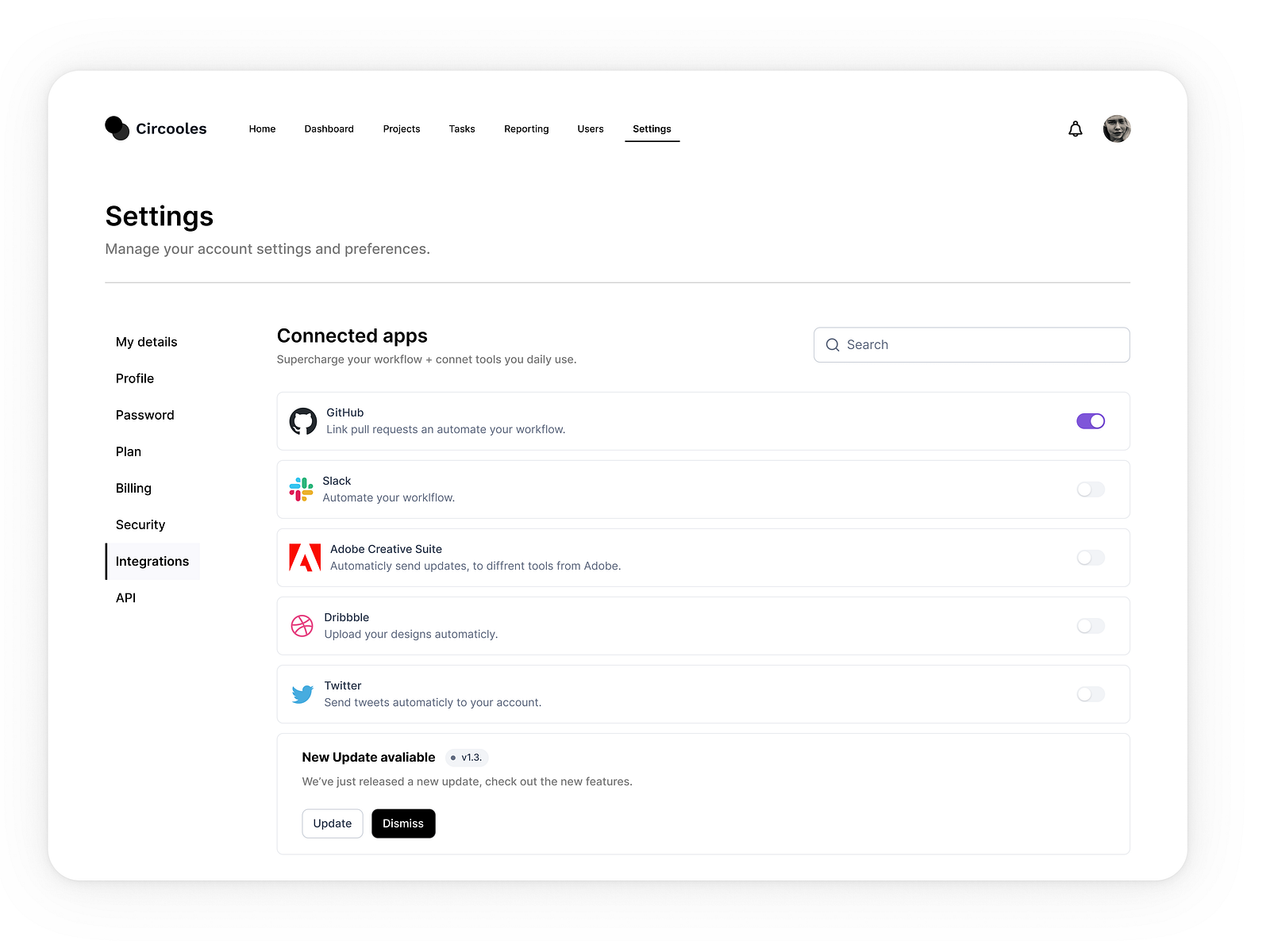 Integration Page Design by Pascal Stumpf on Dribbble