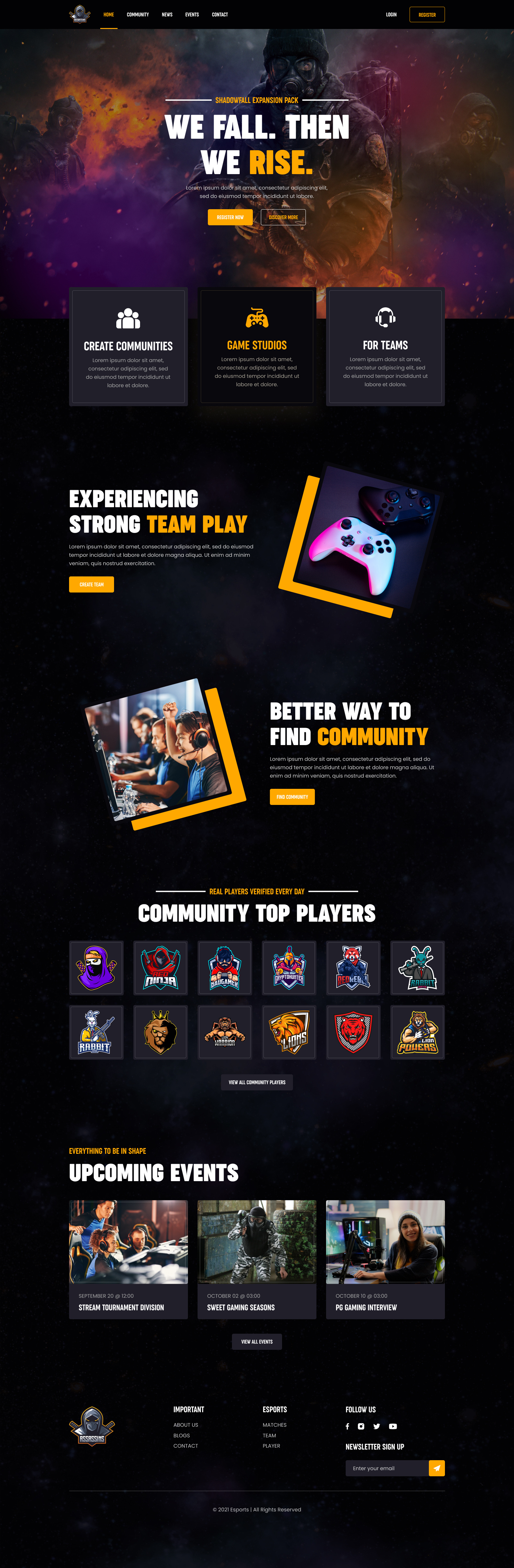 eSports and gaming website by Abbas Ahmed Shamim for LOL Studio on Dribbble