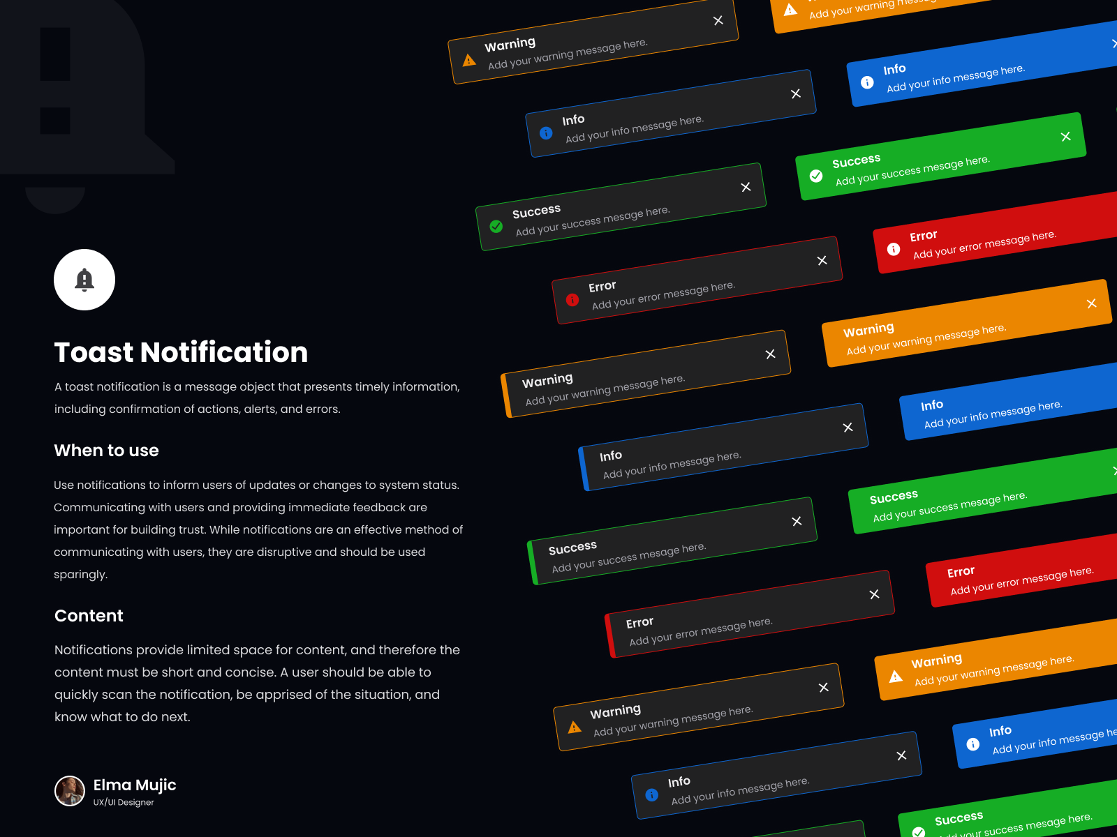 Toast Notification by Elma Mujic on Dribbble