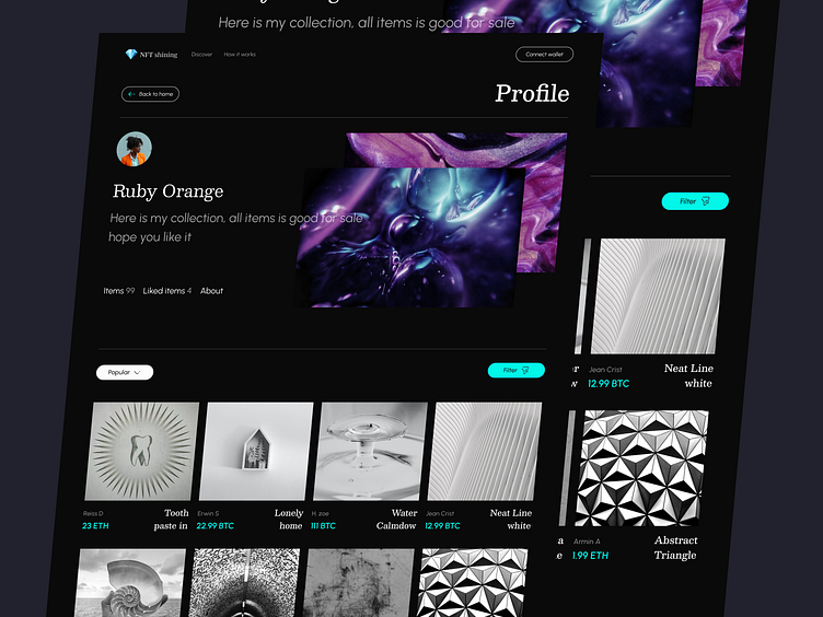NFT Marketplace - Profile Page by Nami for Nija Works on Dribbble