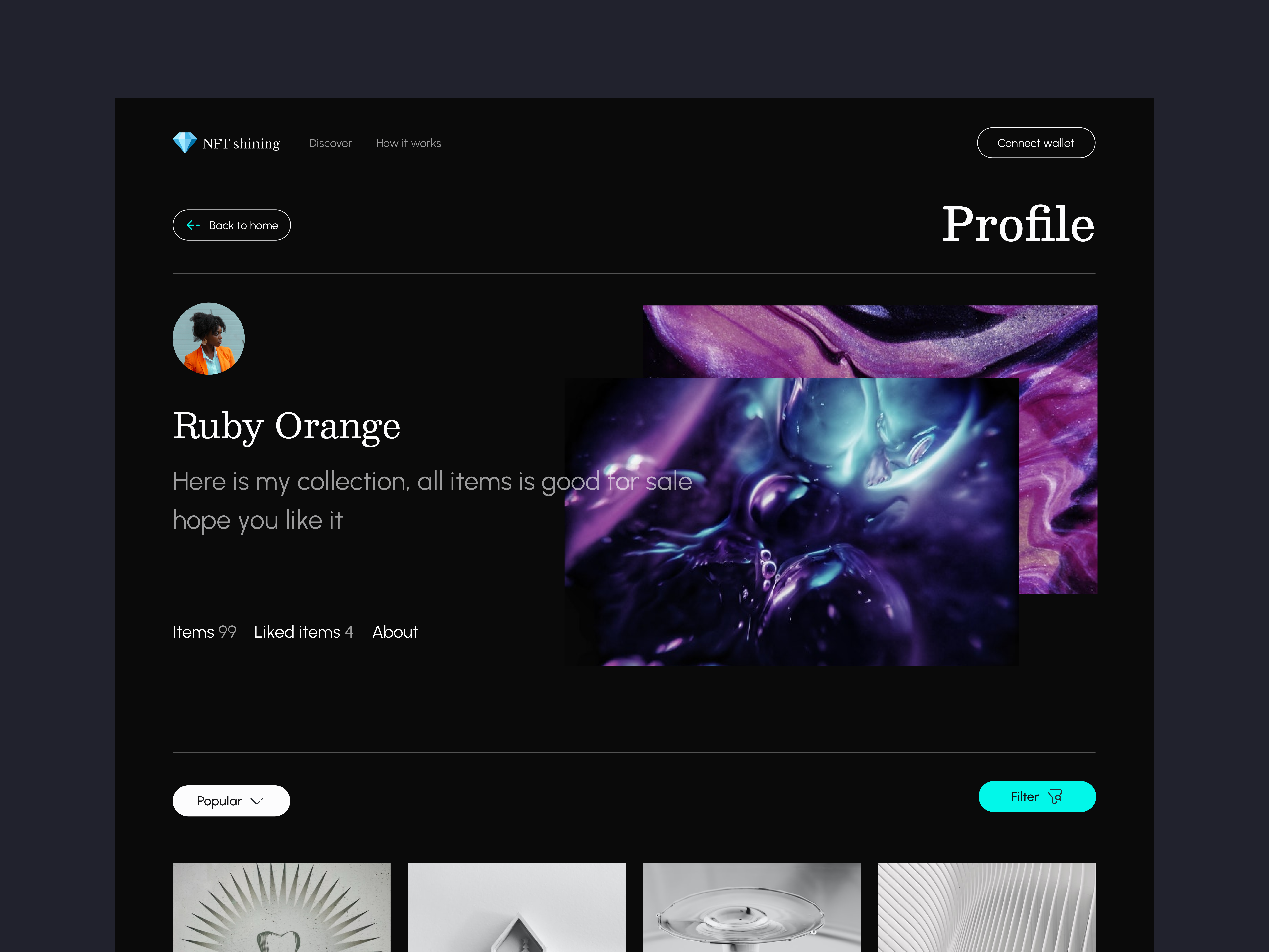 NFT Marketplace - Profile Page by Nami for Nija Works on Dribbble