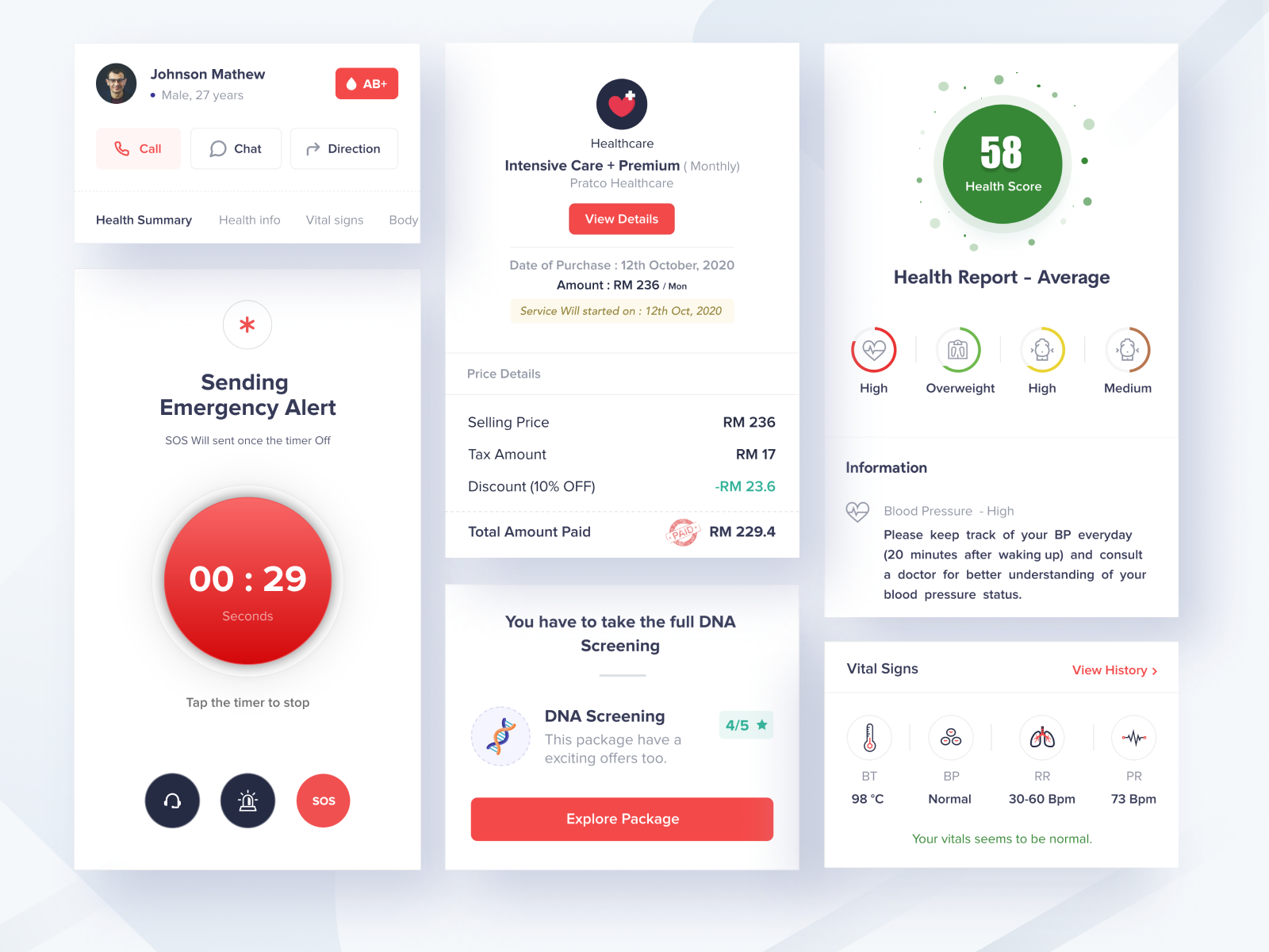 Healthcare UI by Praveen N on Dribbble
