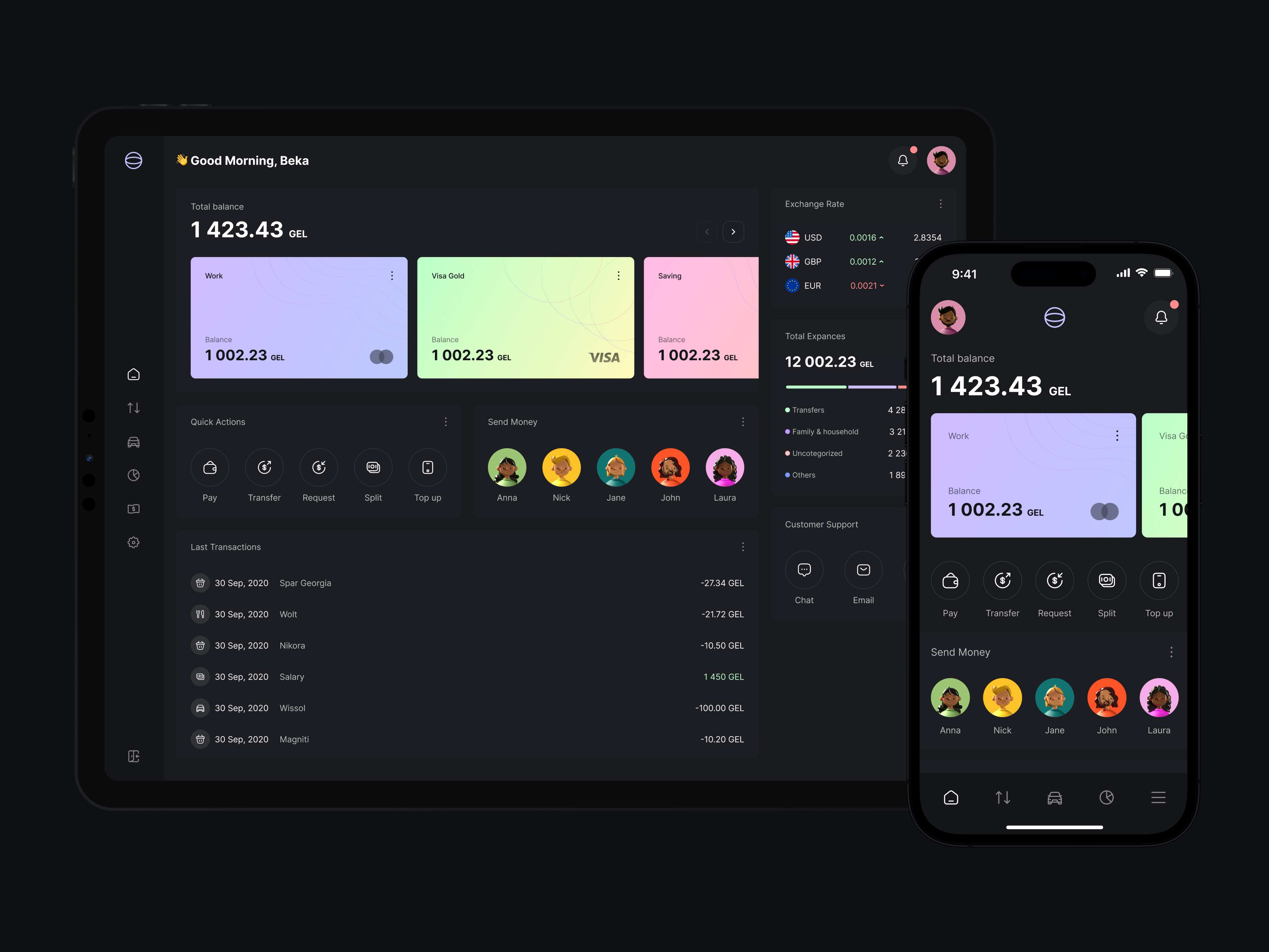 Dbank - Fresh approach to online banking by Beka Tsintsadze on Dribbble