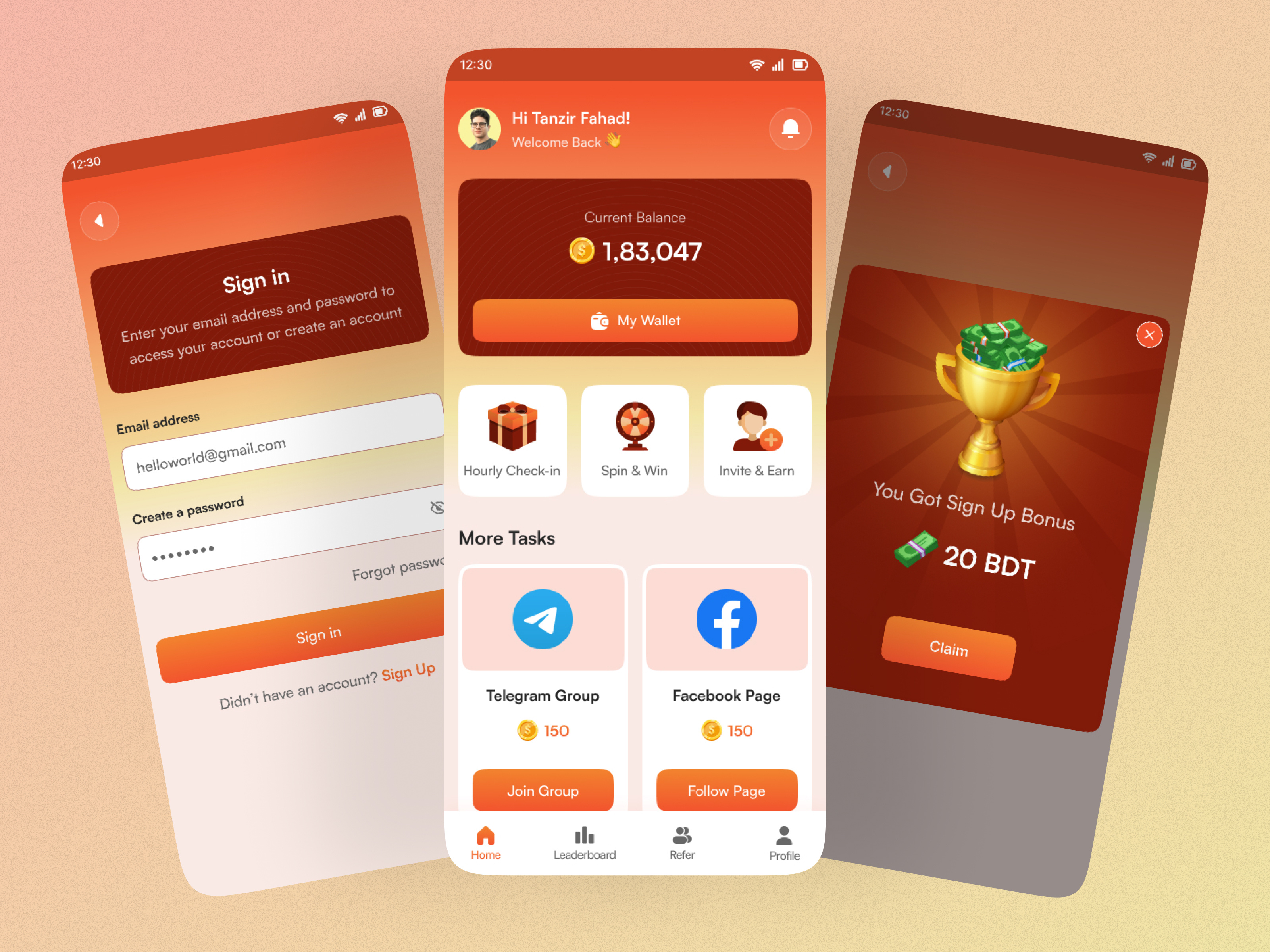 Earning Rewards App UI Design by Softnextit on Dribbble