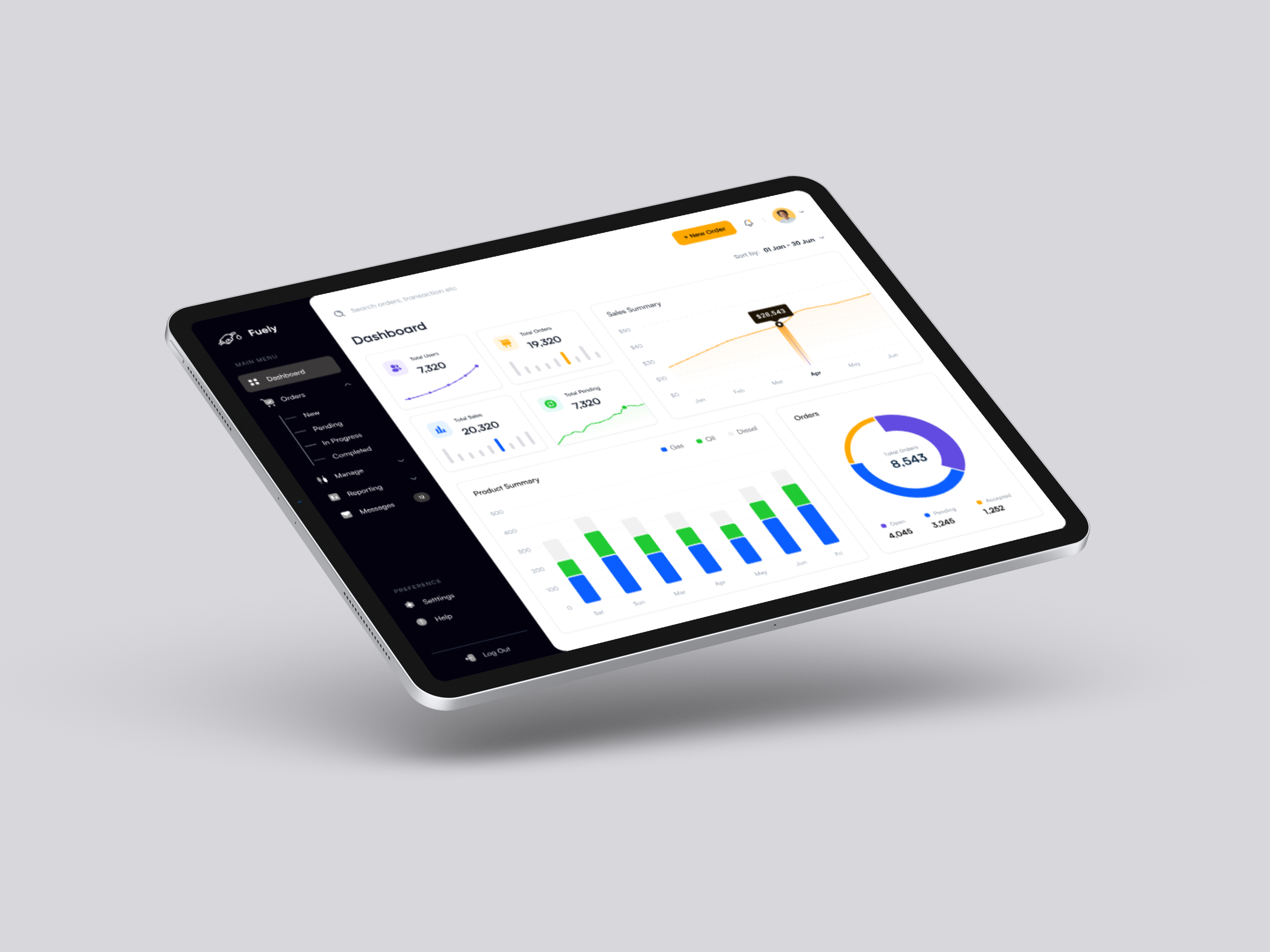 Fuel Ordering Admin Dashboard by Royal Parvej on Dribbble