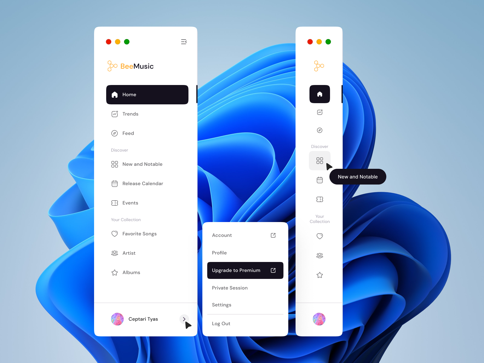 Bee Music - Sidebar Left Dashboard w/ Responsive by Ceptari Tyas for ...