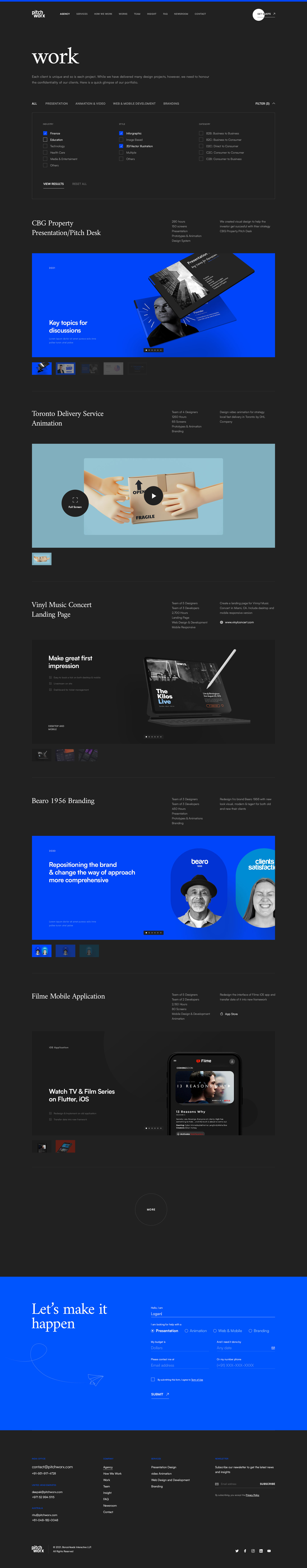 Pitchworx - Works/Portfolio Page by Logan Dang for LoganCee Studio on Dribbble
