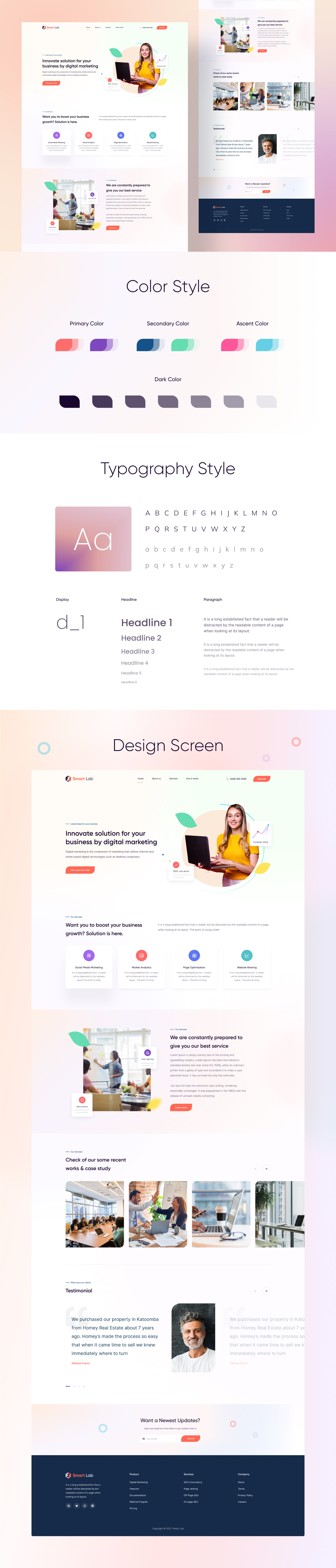 Smart Lab - Digital Marketing Landing by Rifat Hossain on Dribbble