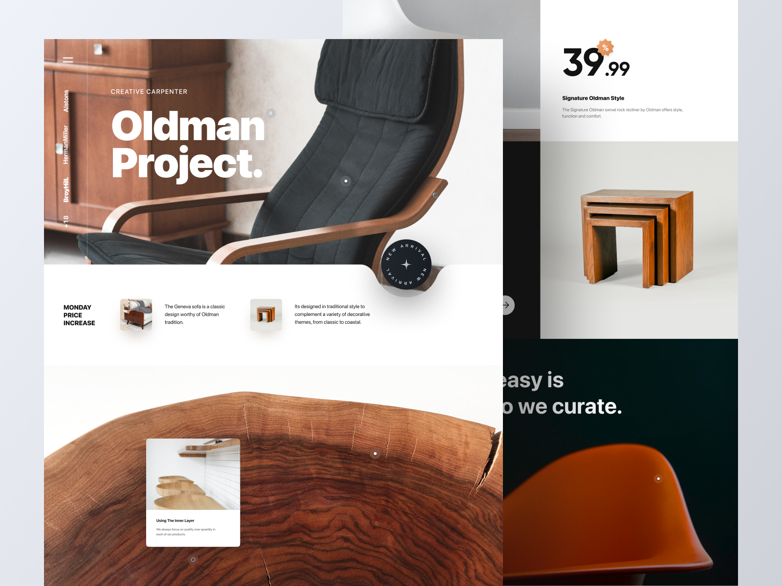 Furniture Landing Page by Risang Kuncoro ® for Plainthing Studio on ...