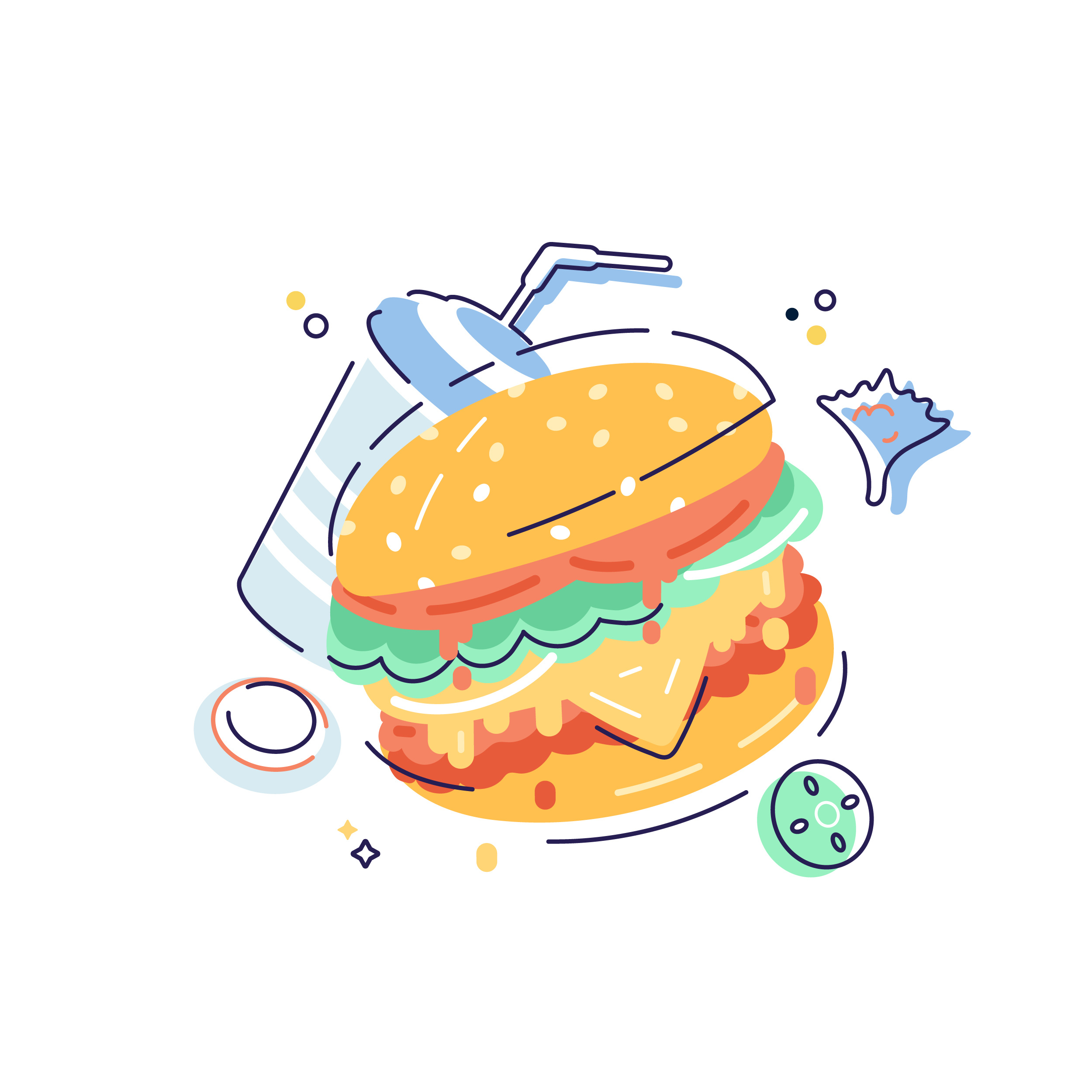Burger icon. Fast food illustration by serj marco on Dribbble