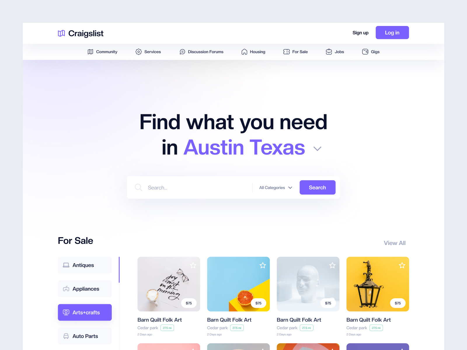 Craigslist Redesign Concept by Janine Beth Salazar on Dribbble