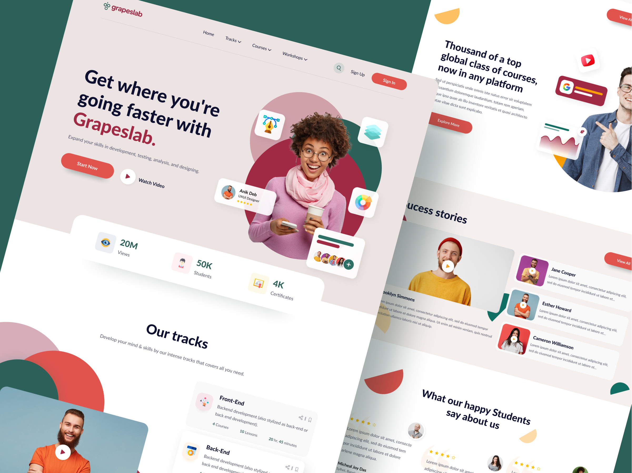 Online Courses Website - UI Design by Anik Deb for Grapeslab on Dribbble