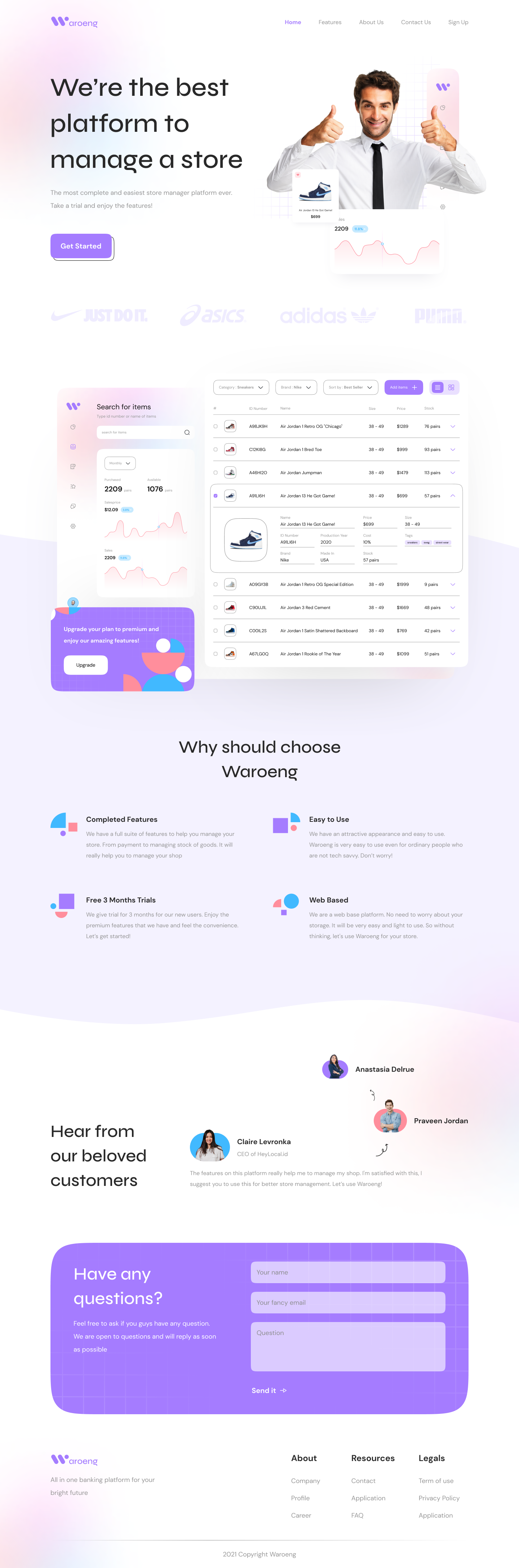 Waroeng - Store Inventory Landing Page by Nèy for Vektora on Dribbble