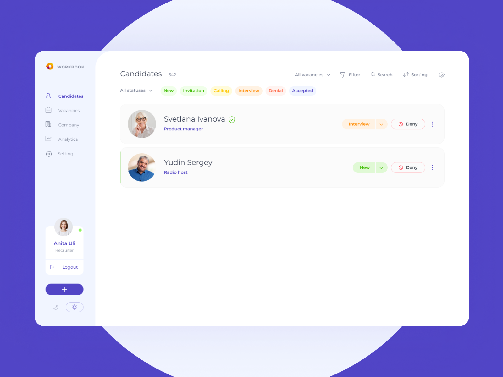 ATS. Candidate management system by Melnica_website on Dribbble