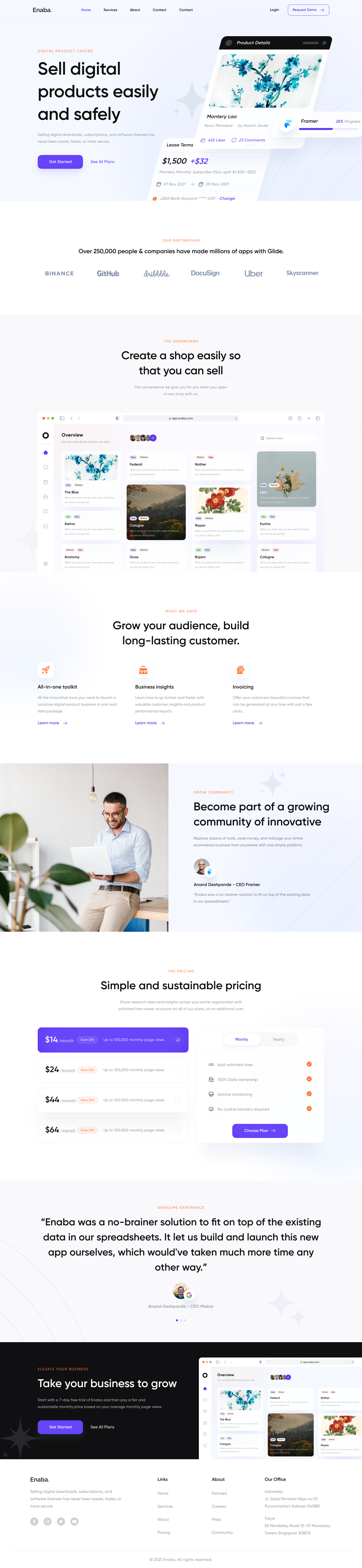 Digital Product Market: Landing Page 💎 by Nazmi Javier for Unspace Studio on Dribbble