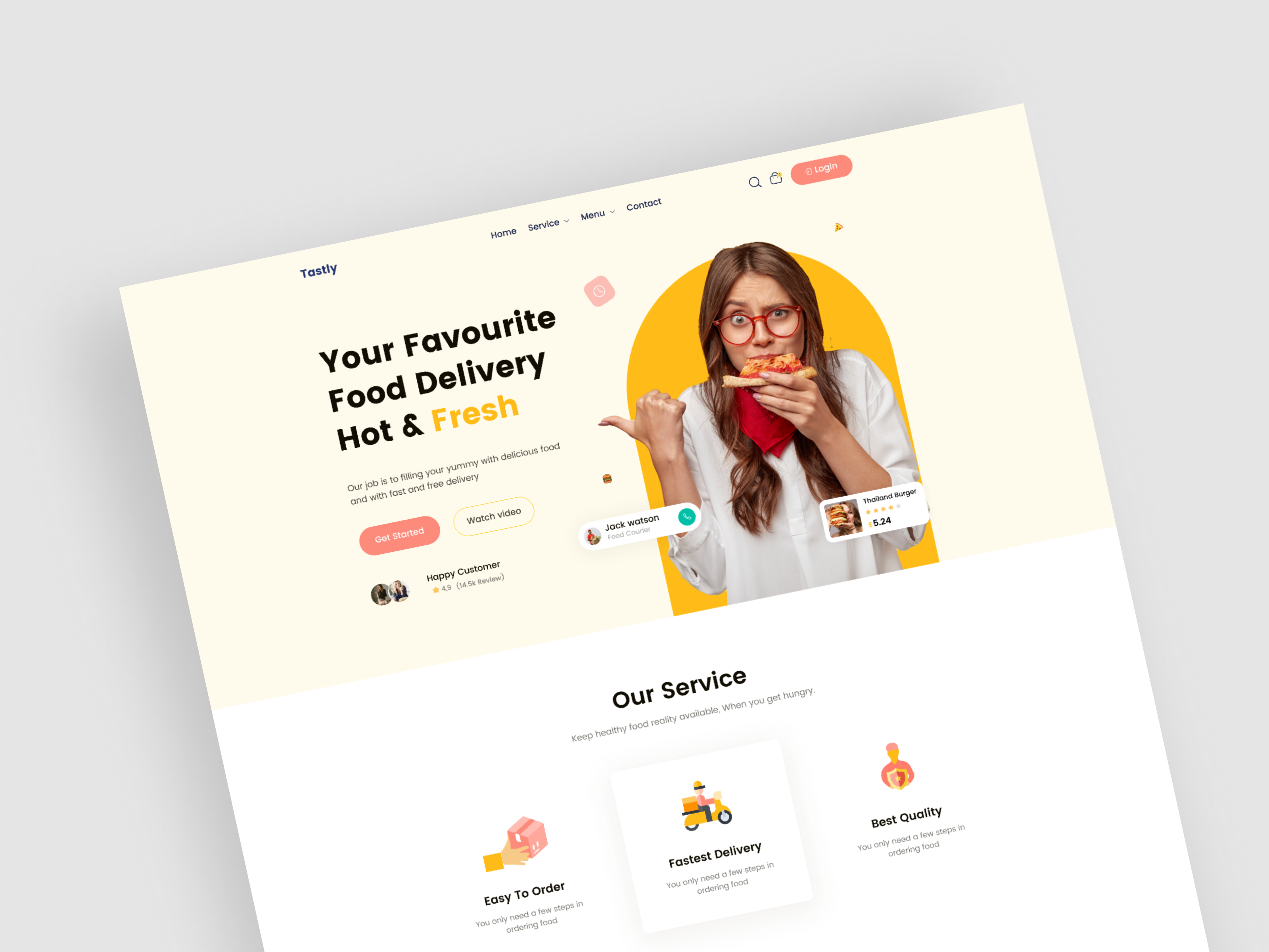 Food Delivery Landing Page by Aminul Islam for UI Flocks on Dribbble