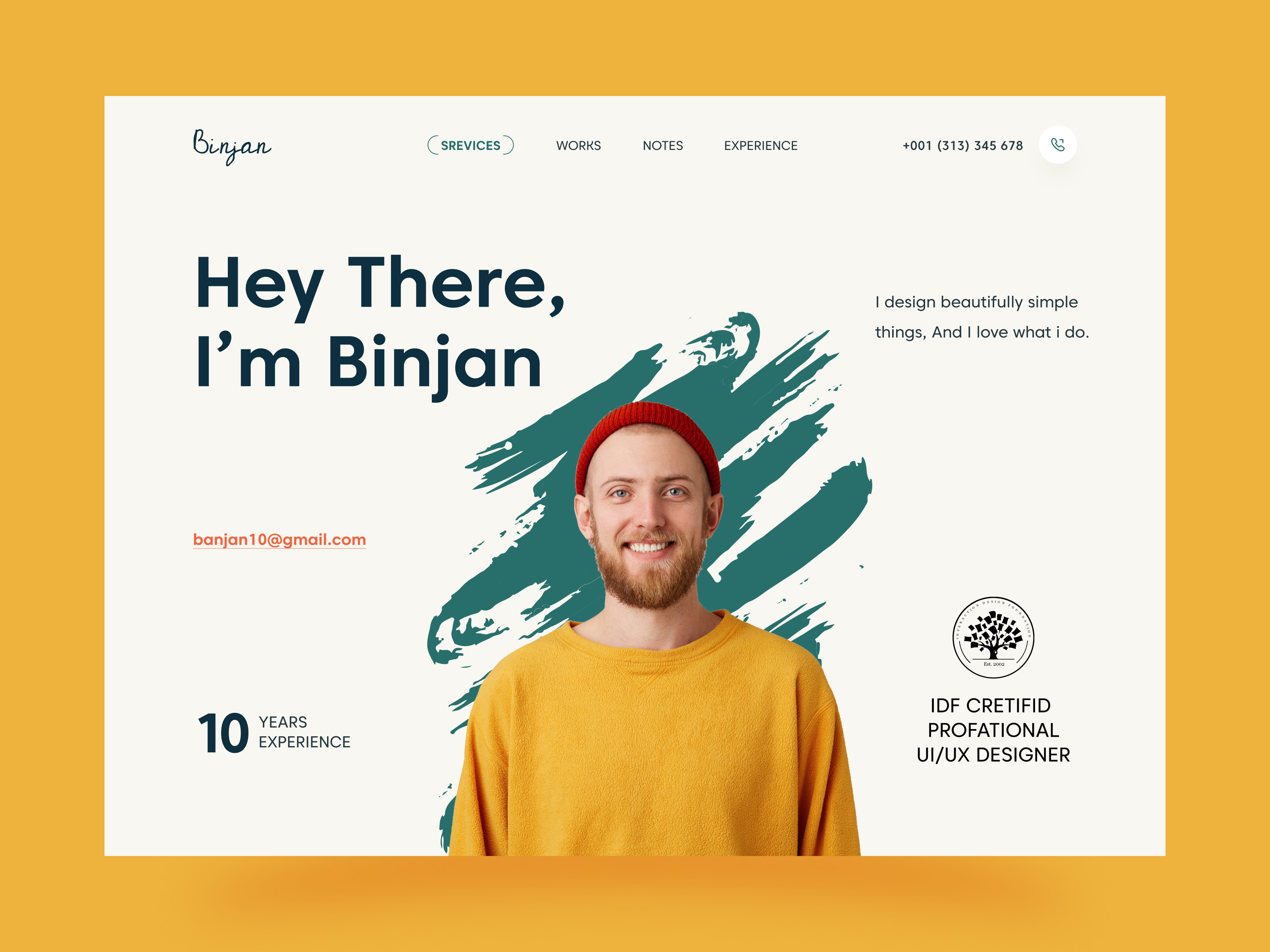 Portfolio Web Site Design: Landing Page / Home Page UI by Sajon for ...