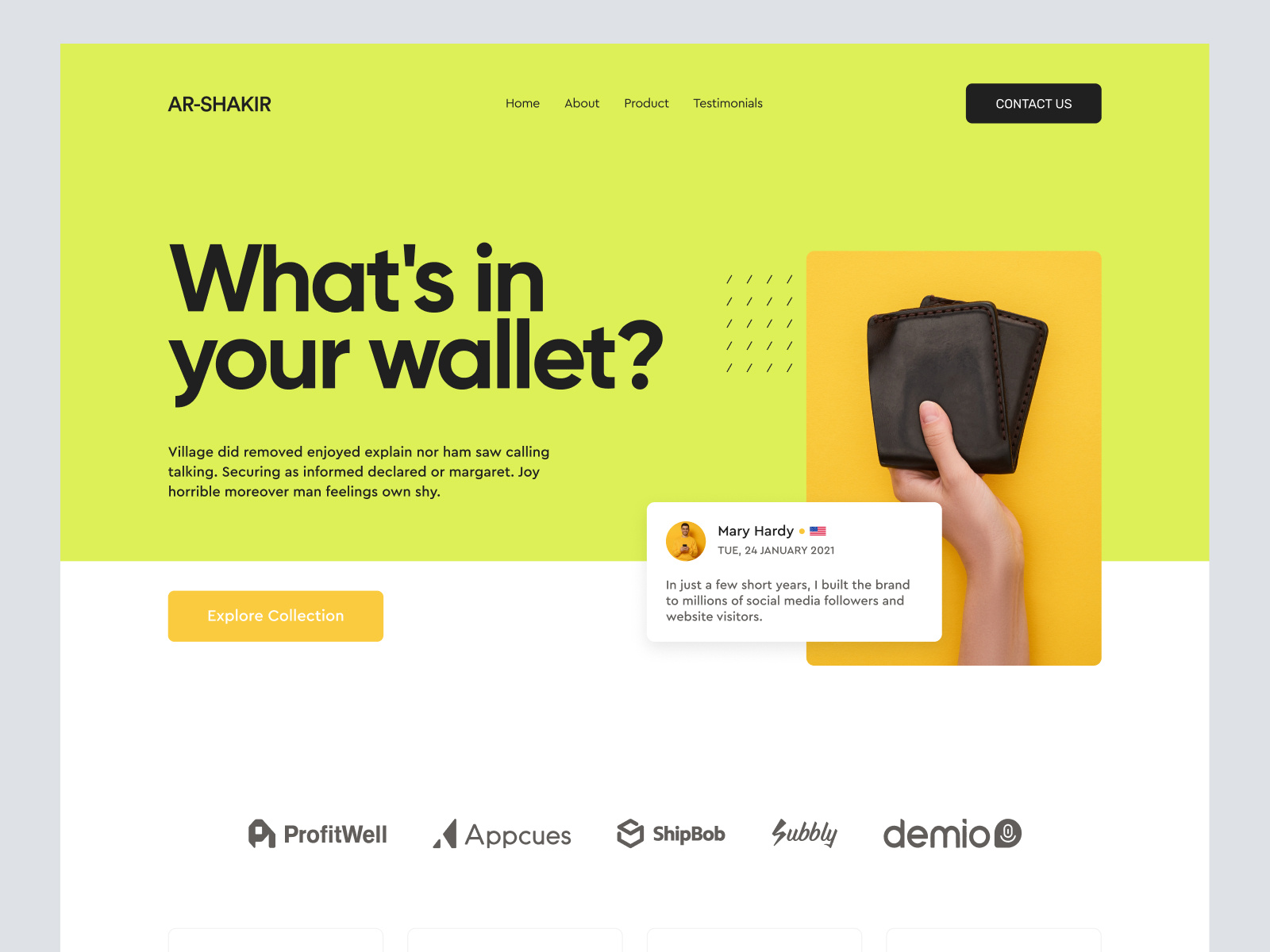 Wallet Landing Page by Mike Taylor for Landing Page Heaven on Dribbble