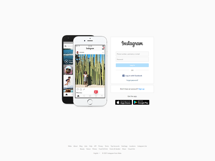 Instagram Login Redesign by Ted Kulakevich for Kulak on Dribbble