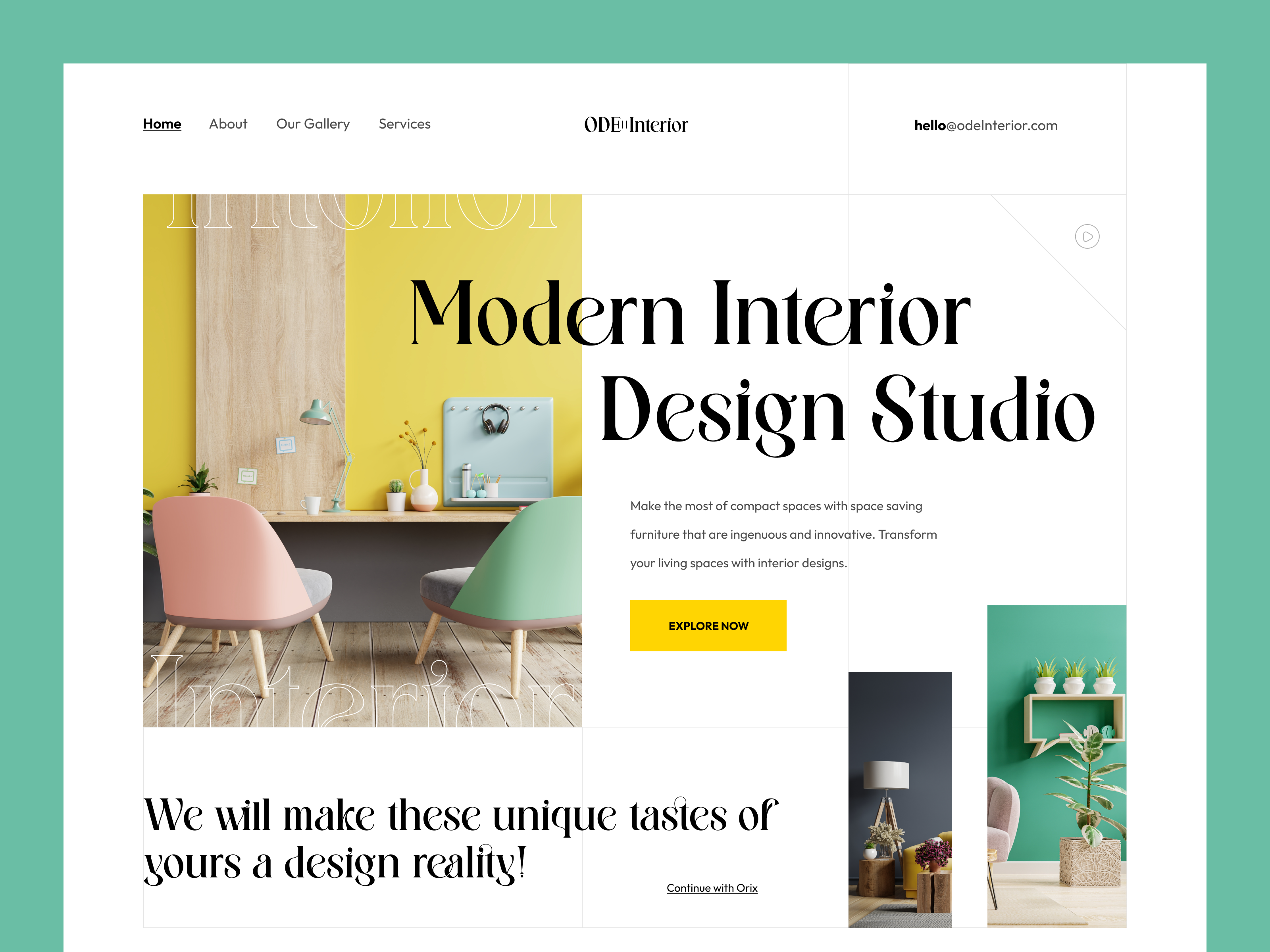 Interior Design Header by Sajon for Orix Creative on Dribbble