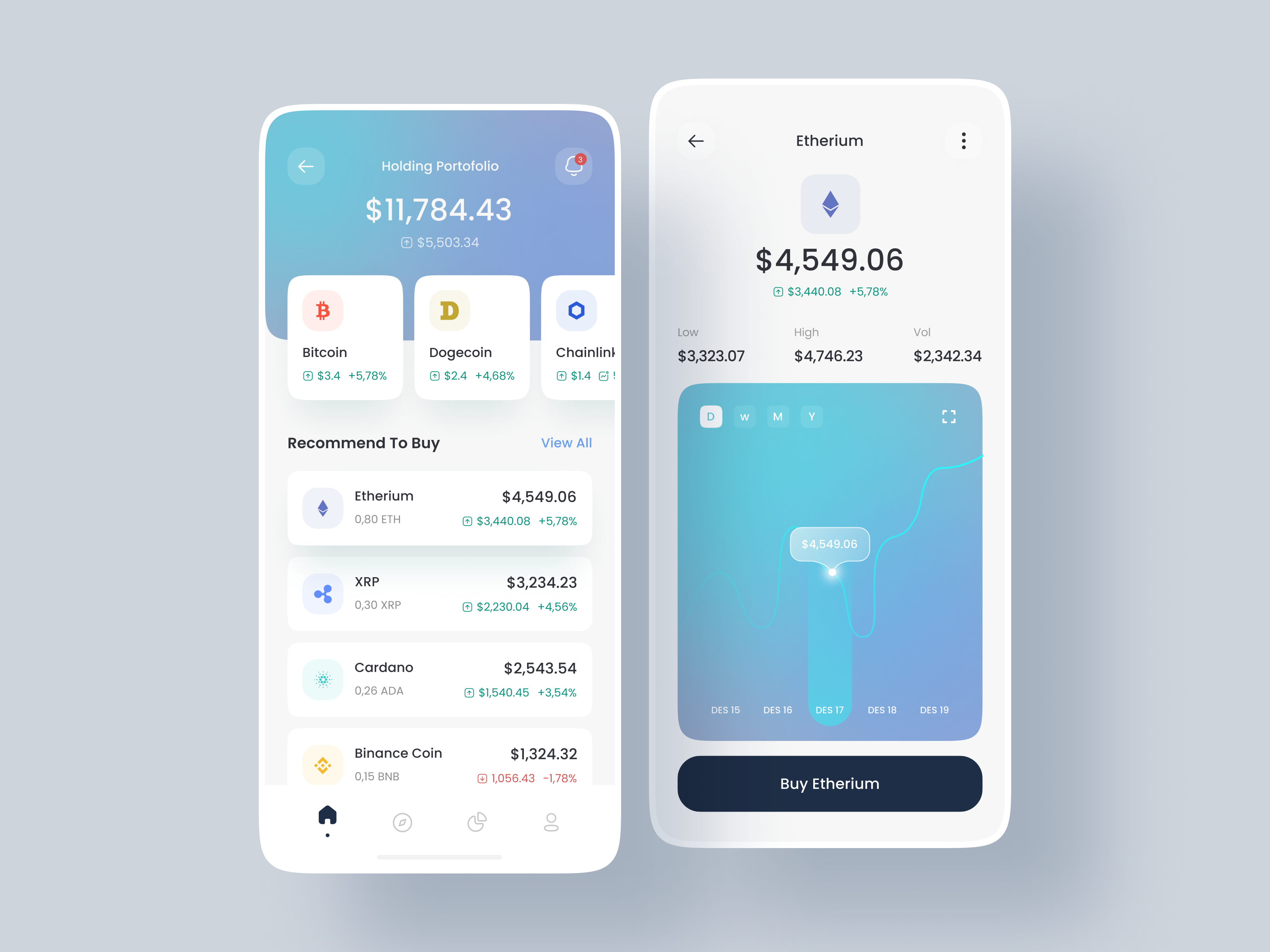 Cryptocurrency - App Design by Arip for Enver Studio on Dribbble