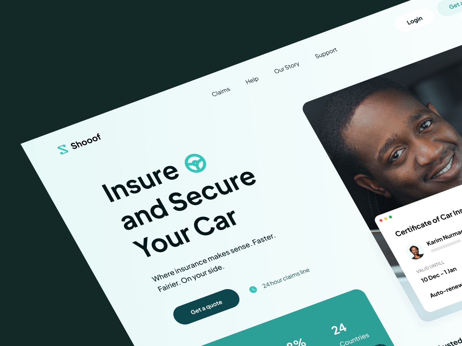 Shooof: Car Insurance Landing Page by Rizki Mulyawan on Dribbble