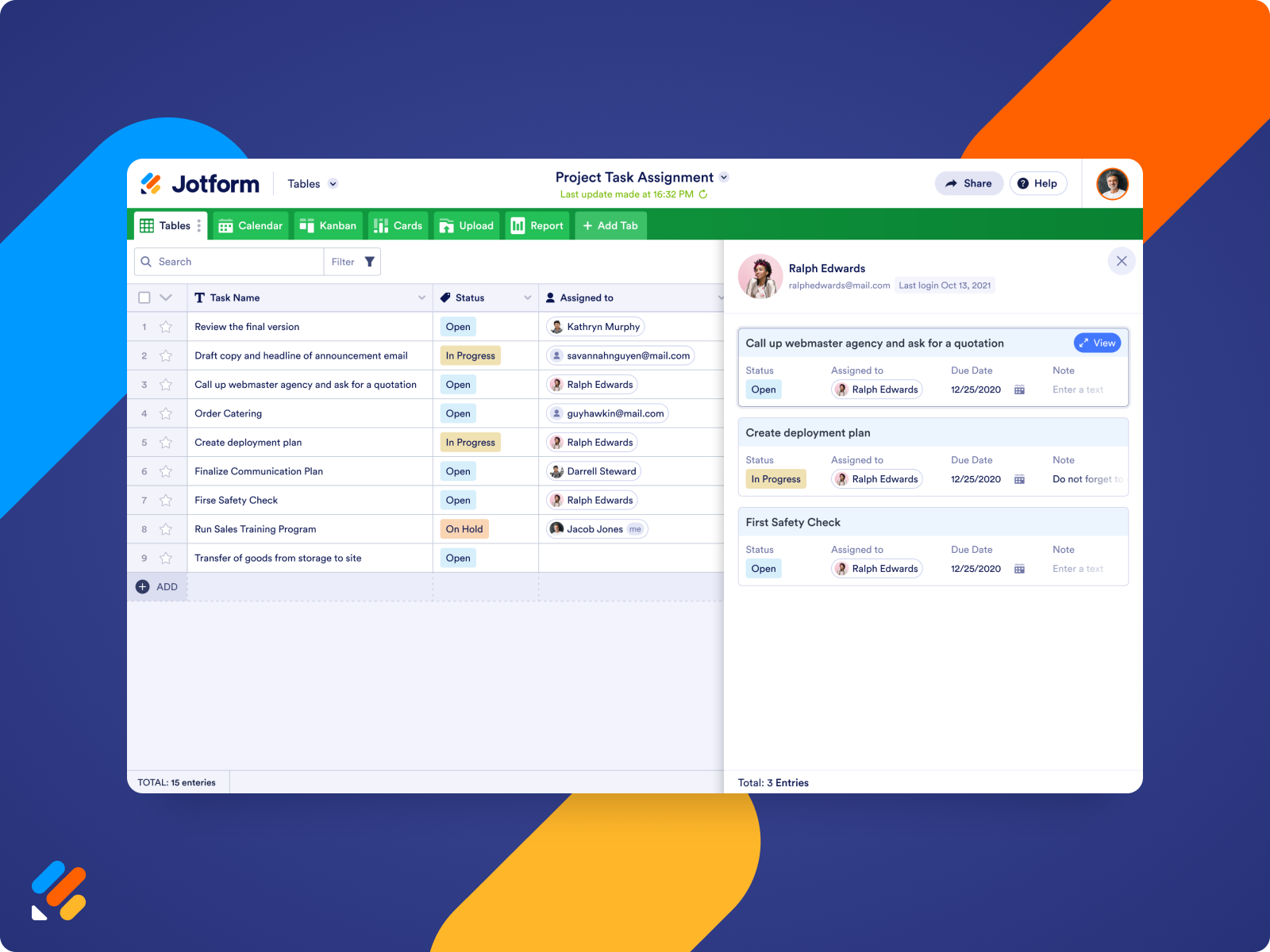 Jotform Tables ︱ Assignee Column by Oğulcan Lok on Dribbble
