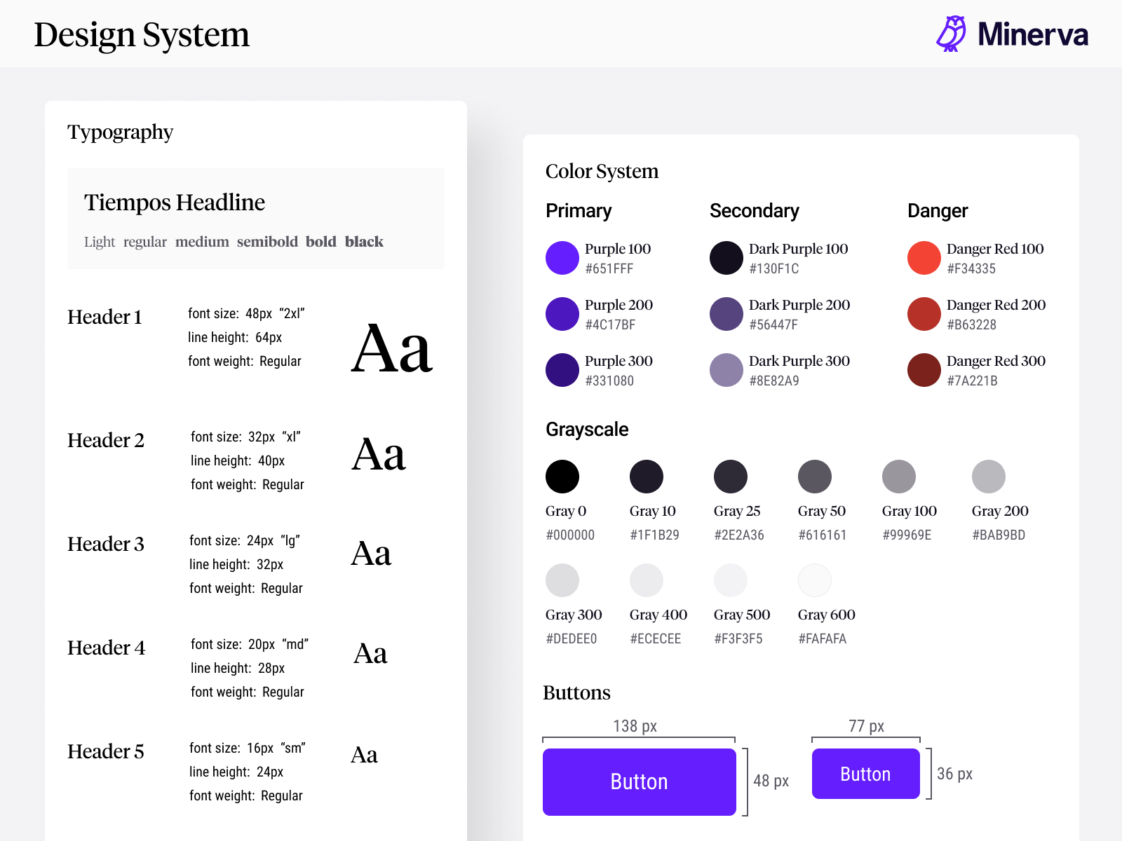 Minerva Design System by Hannah Baradic for CrateBind on Dribbble