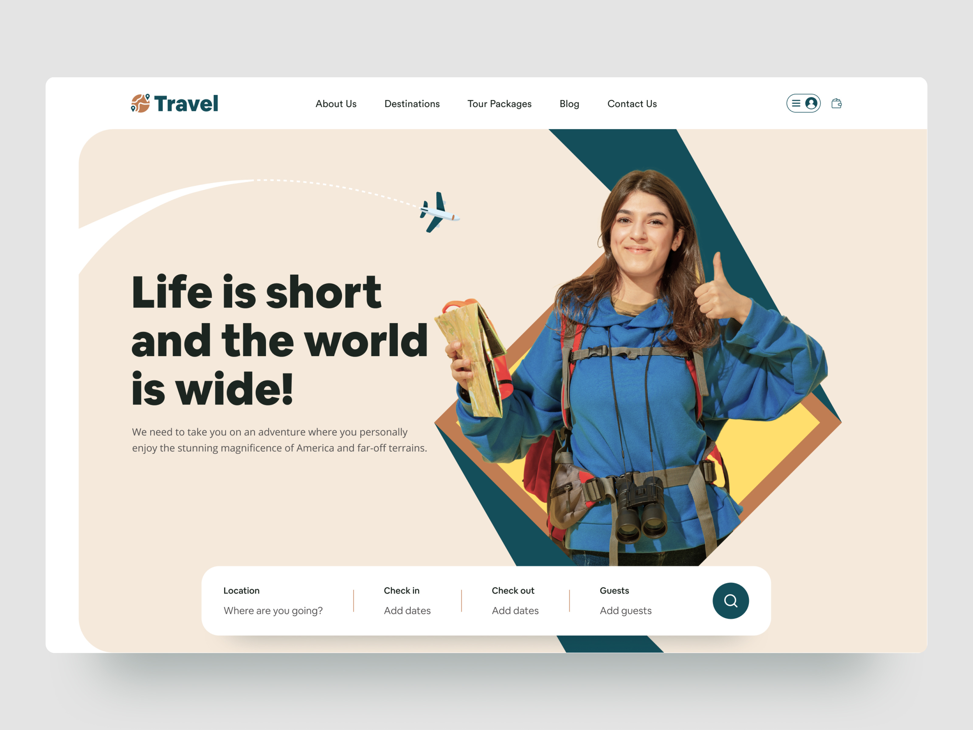 Travel Web UI Exploration by Anik Deb for Grapeslab on Dribbble