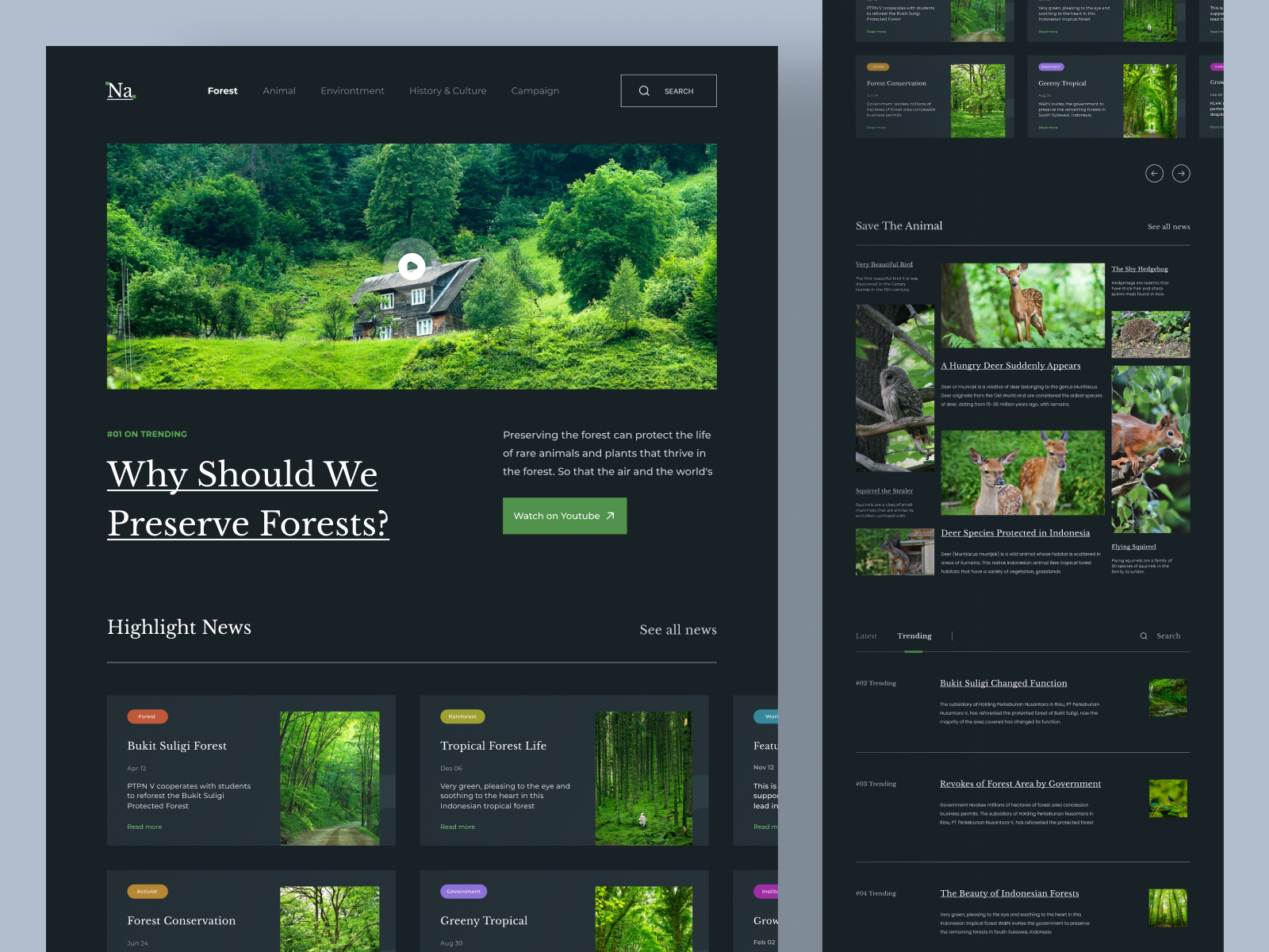 🌲 Natura - Nature News Portal Website by Andri Setiawan for SLAB Design ...